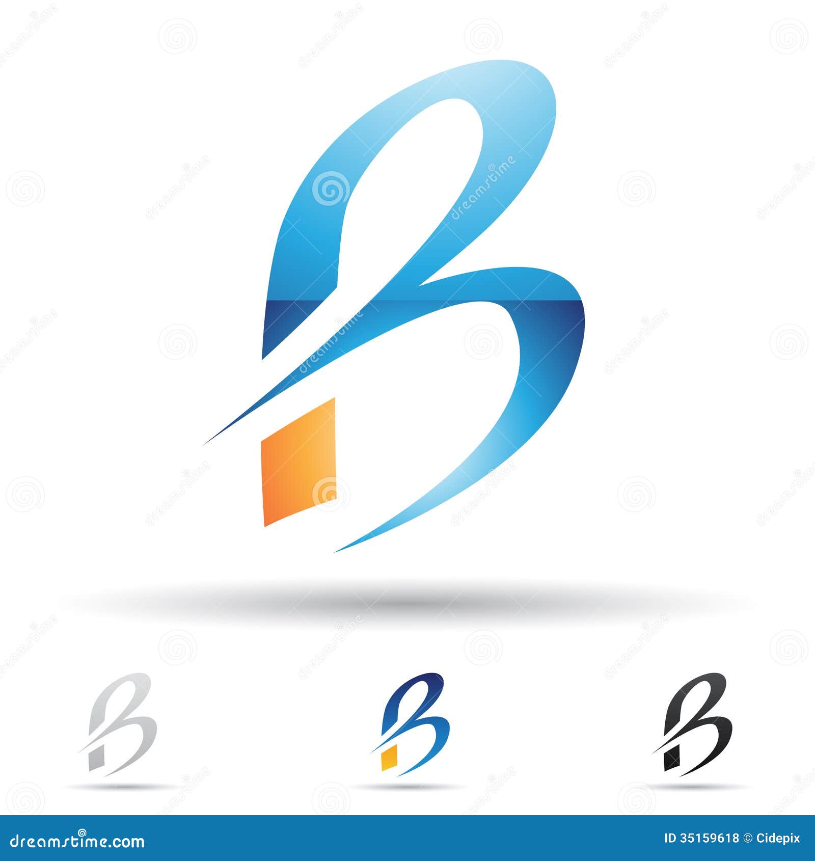 Abstract icon for letter B stock vector. Illustration of modern - 35159618