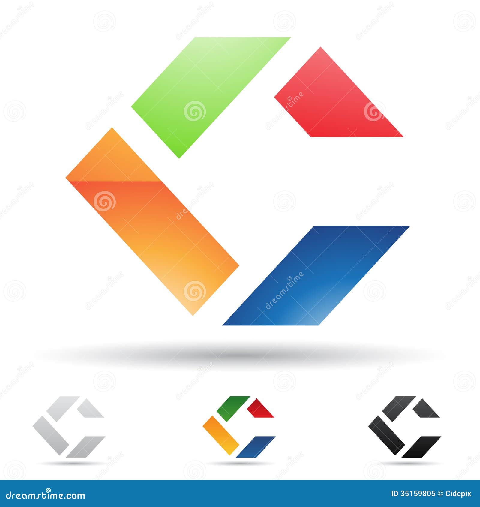 Abstract icon for letter C stock vector. Illustration of green - 35159805