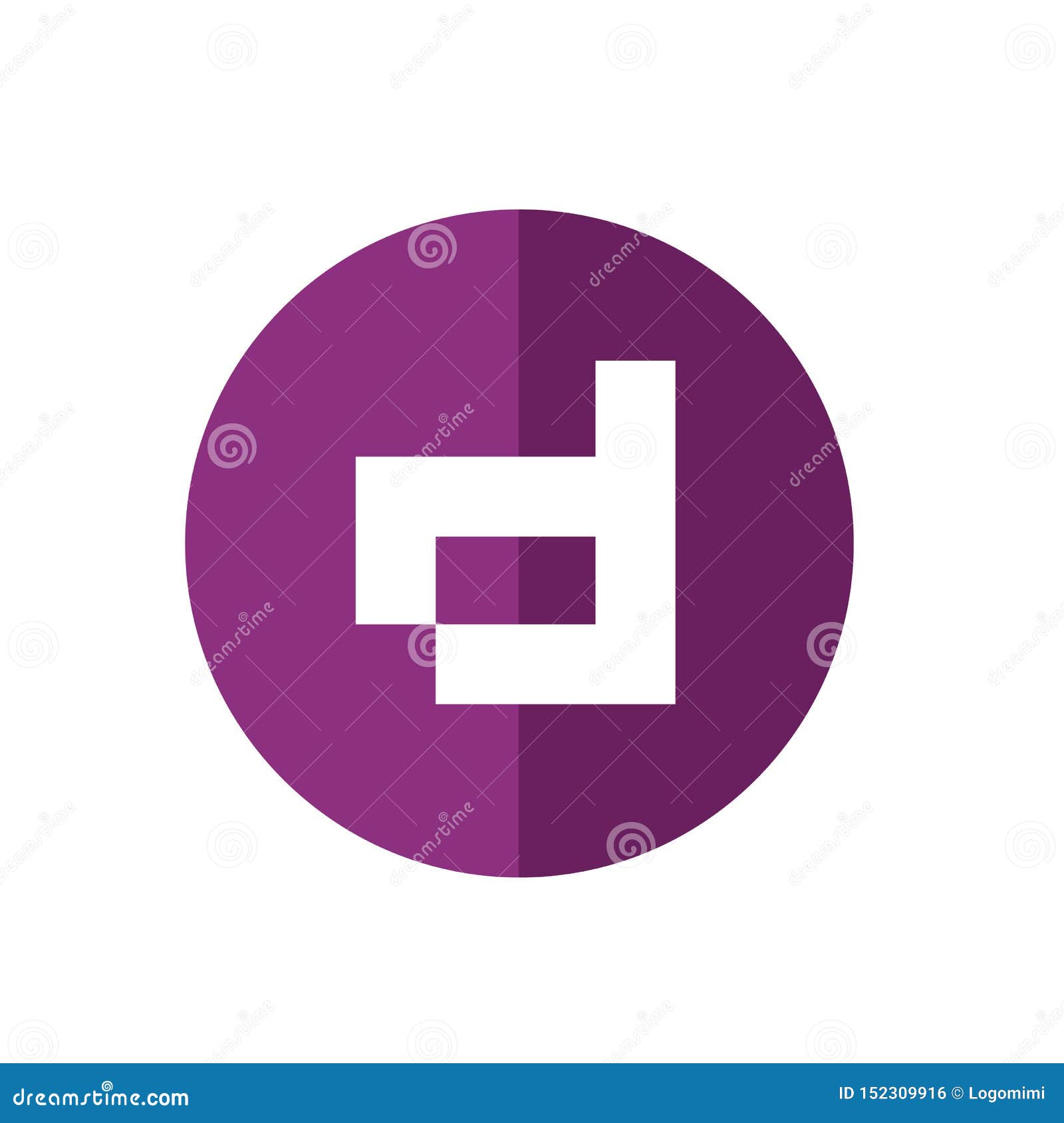 Abstract Icon for Letter D, Purple Color Web Icon - Vector Stock Vector ...