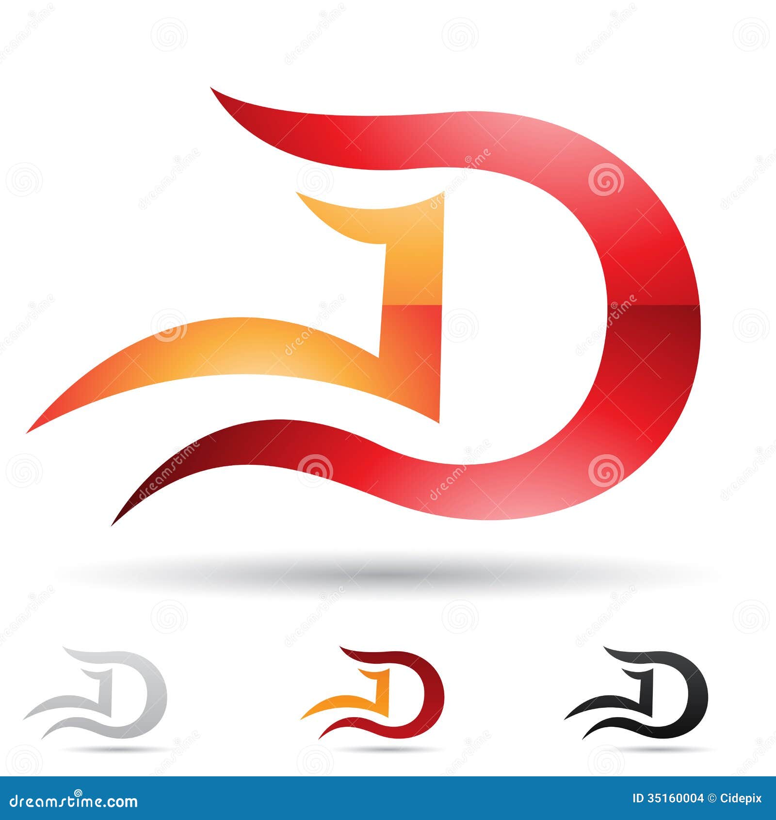 Abstract icon for letter D stock vector. Illustration of capital - 35160004
