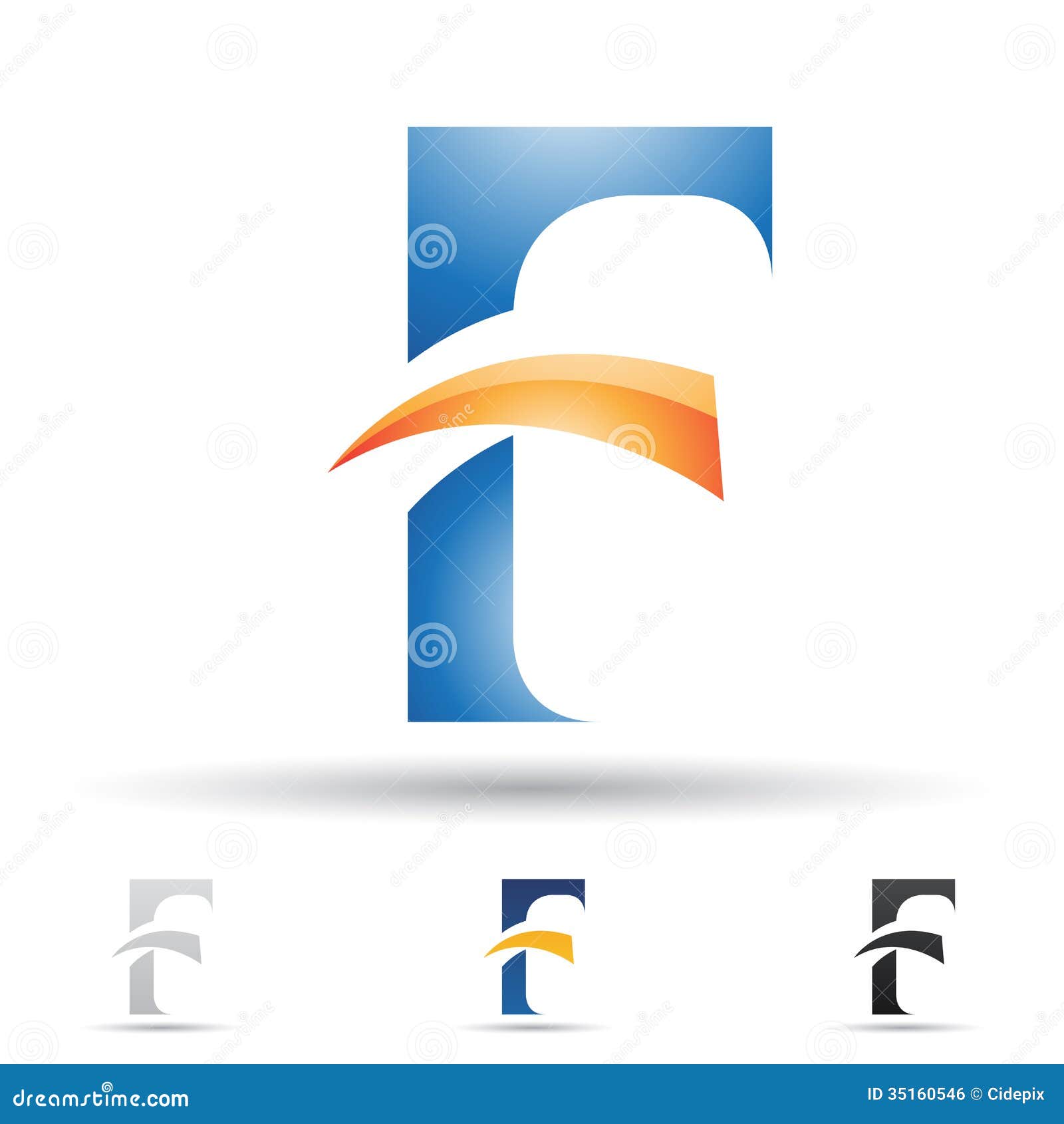 Abstract icon for letter F stock vector. Illustration of futuristic ...