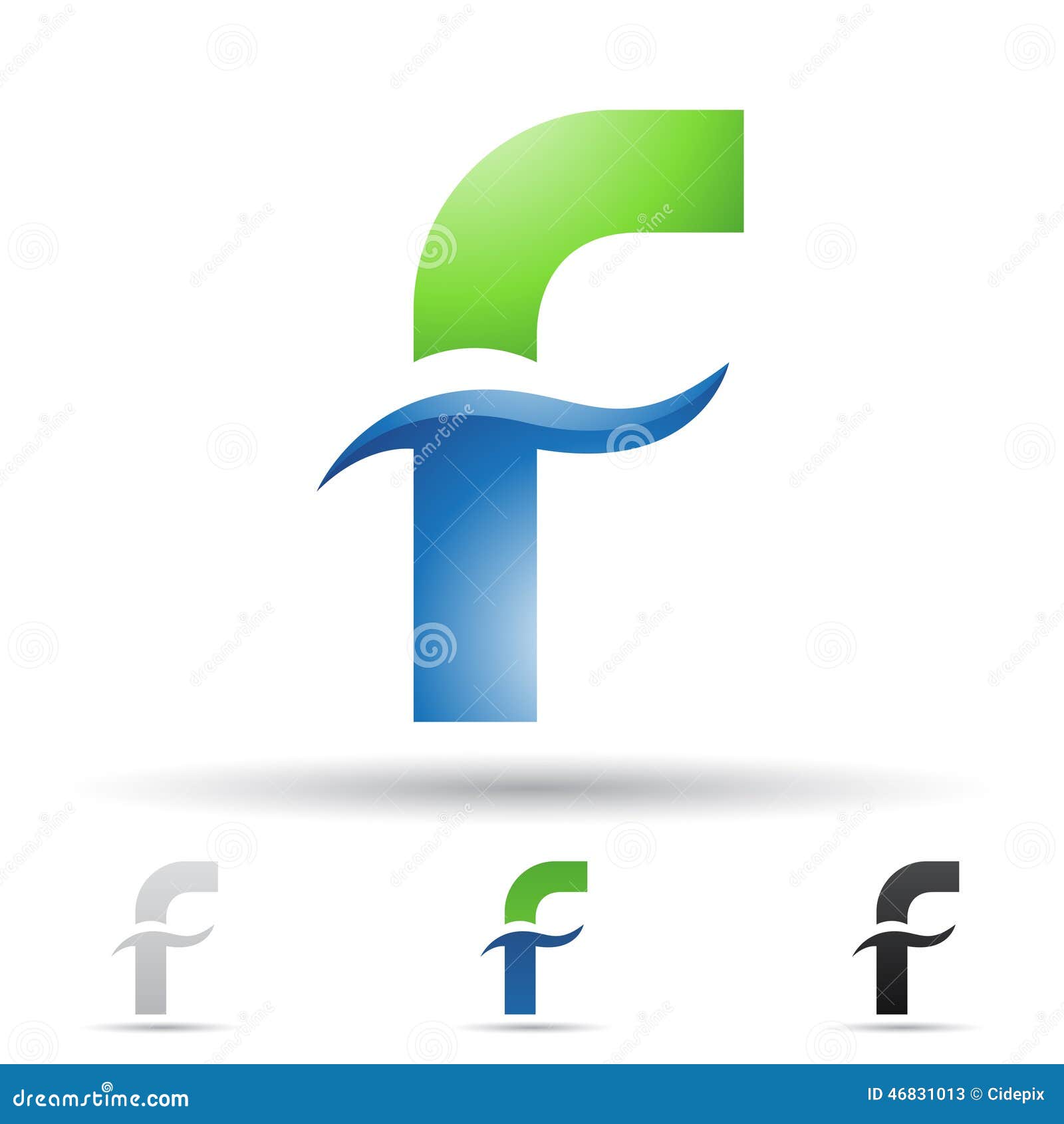 Abstract icon for letter F stock vector. Illustration of icon - 46831013