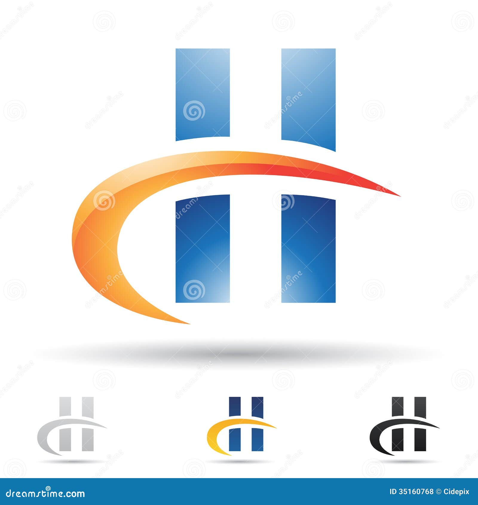 Abstract icon for letter H stock vector. Illustration of identity ...
