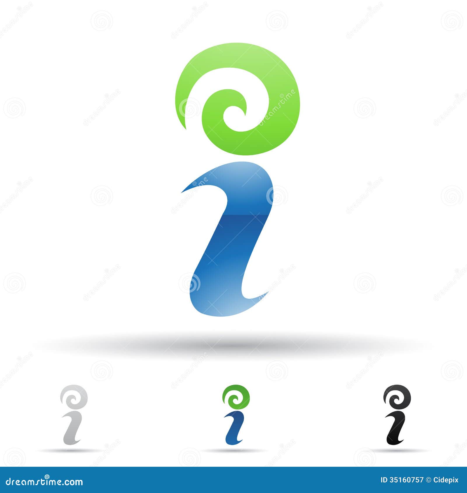 Abstract icon for letter I stock vector. Illustration of company - 35160757