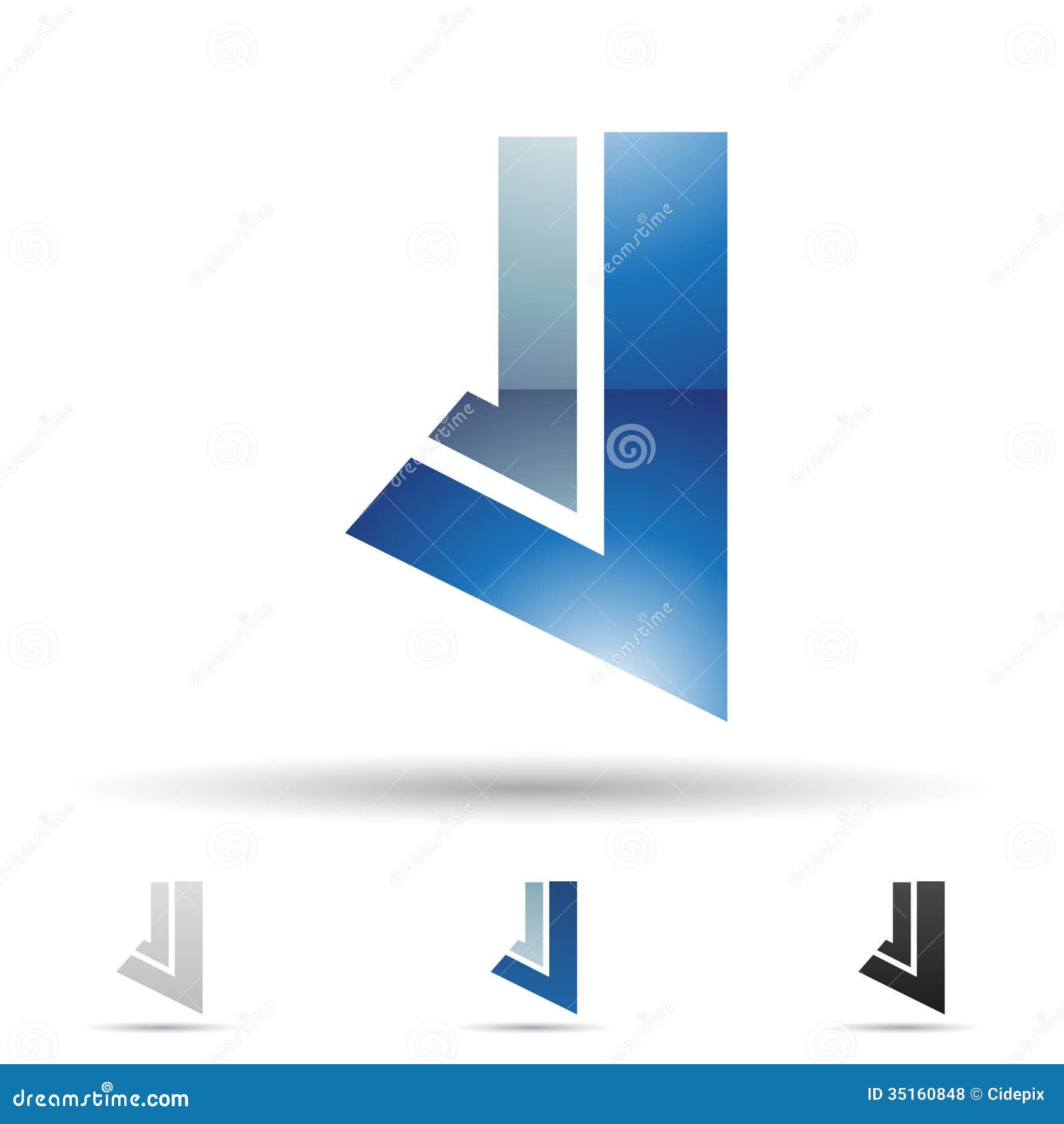 Abstract icon for letter J stock vector. Illustration of aqua - 35160848