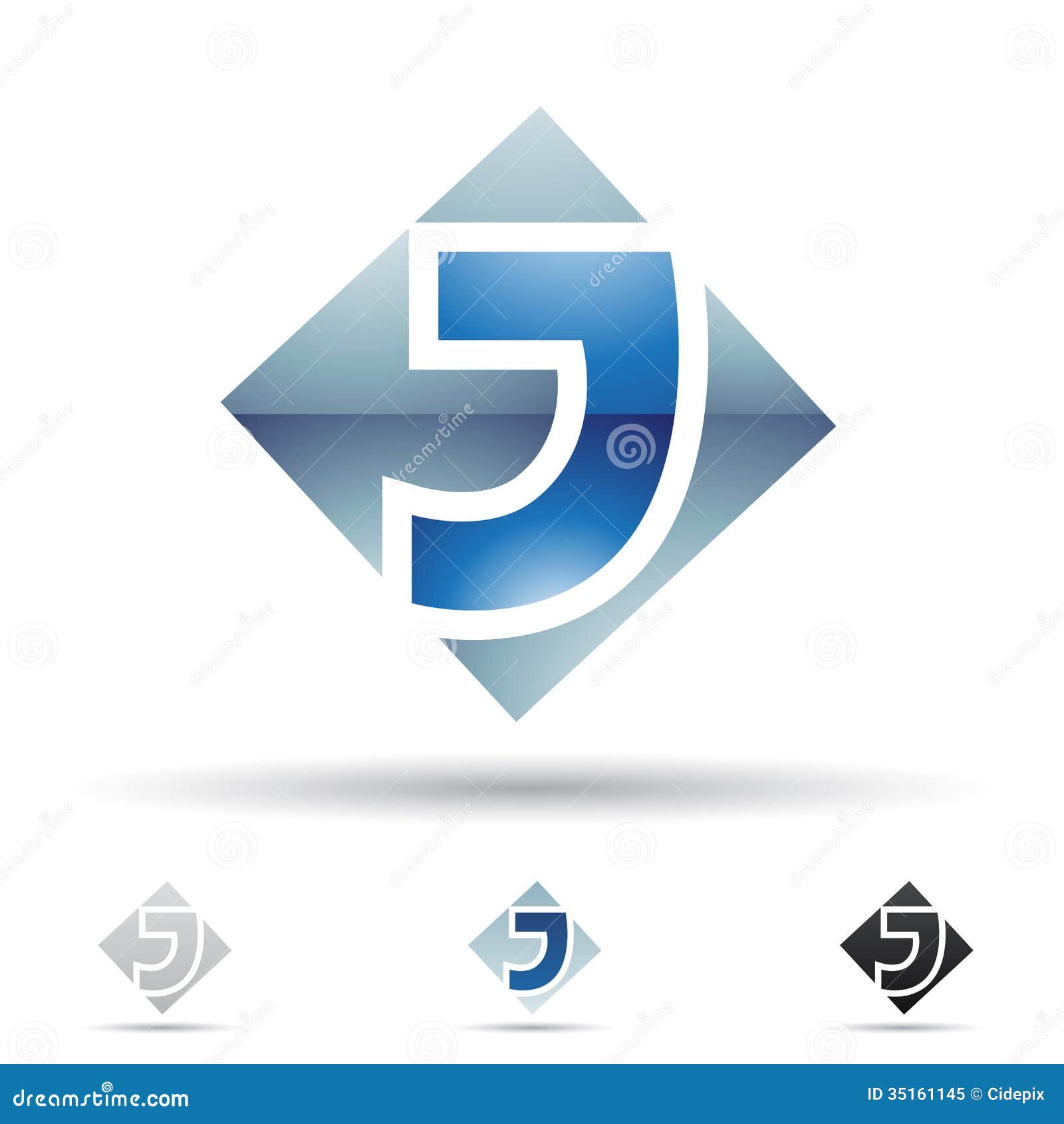 Abstract icon for letter J stock vector. Illustration of icons - 35161145