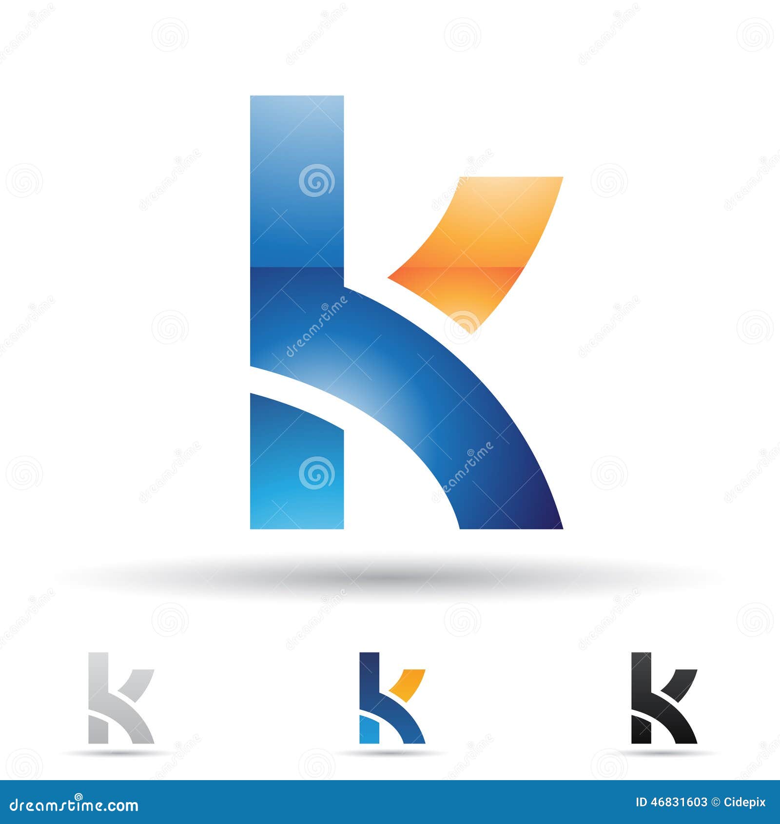 Abstract icon for letter K stock vector. Illustration of clip - 46831603