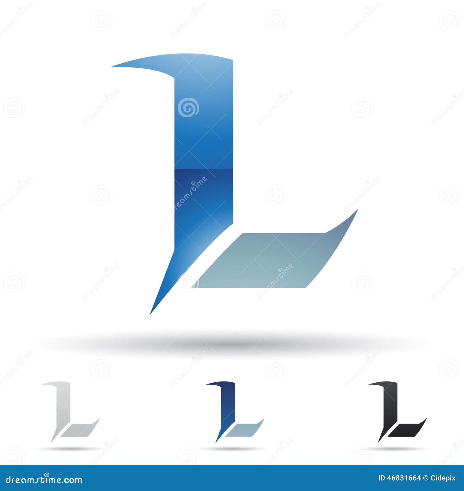 Abstract icon for letter L stock vector. Illustration of curve - 46831664