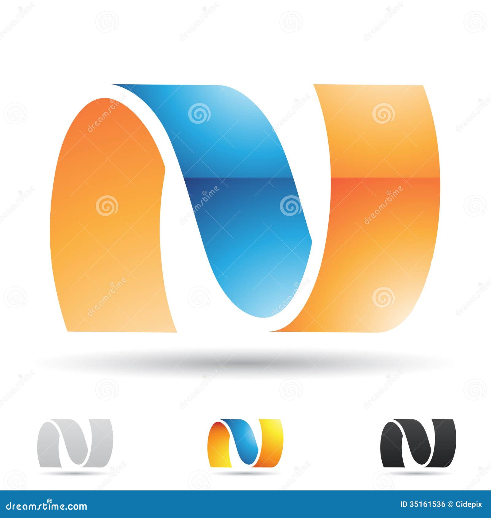 Abstract icon for letter N stock vector. Illustration of logos - 35161536