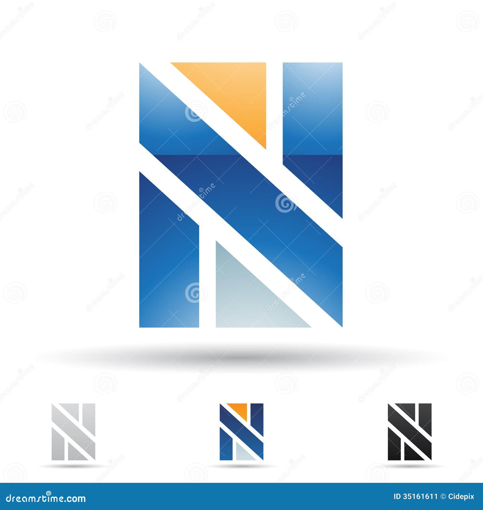 Abstract icon for letter N stock vector. Illustration of design - 35161611