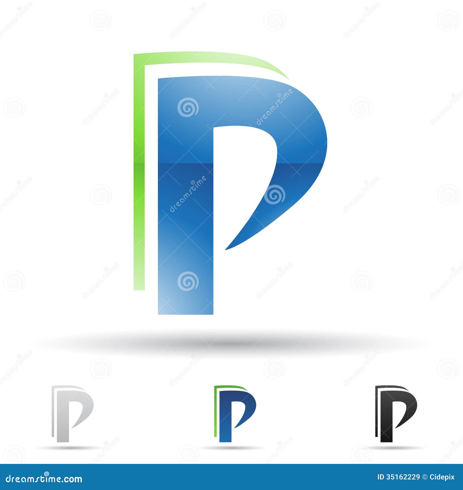 Abstract icon for letter P stock vector. Illustration of graphic - 35162229
