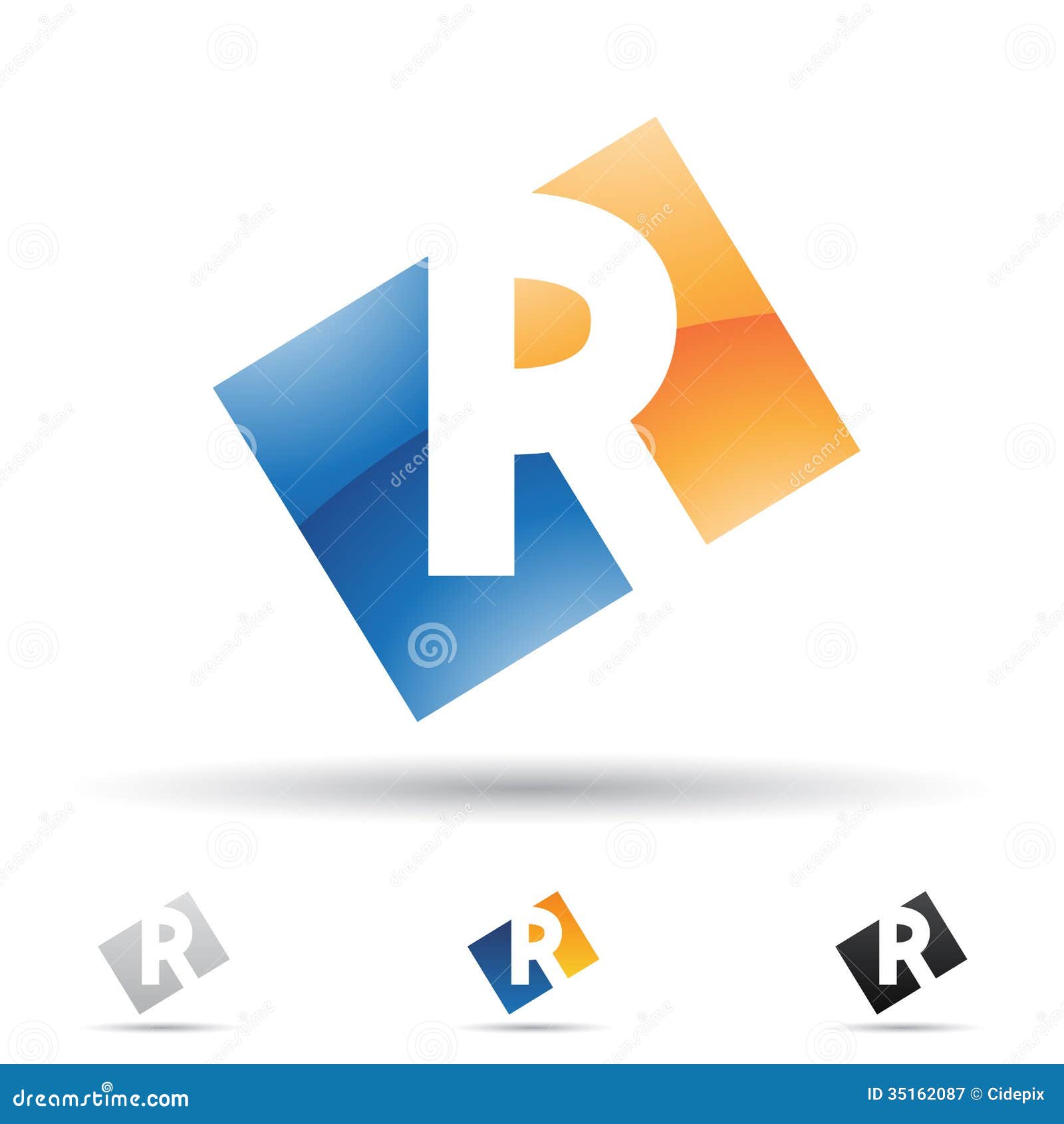 Abstract icon for letter R stock vector. Illustration of design - 35162087