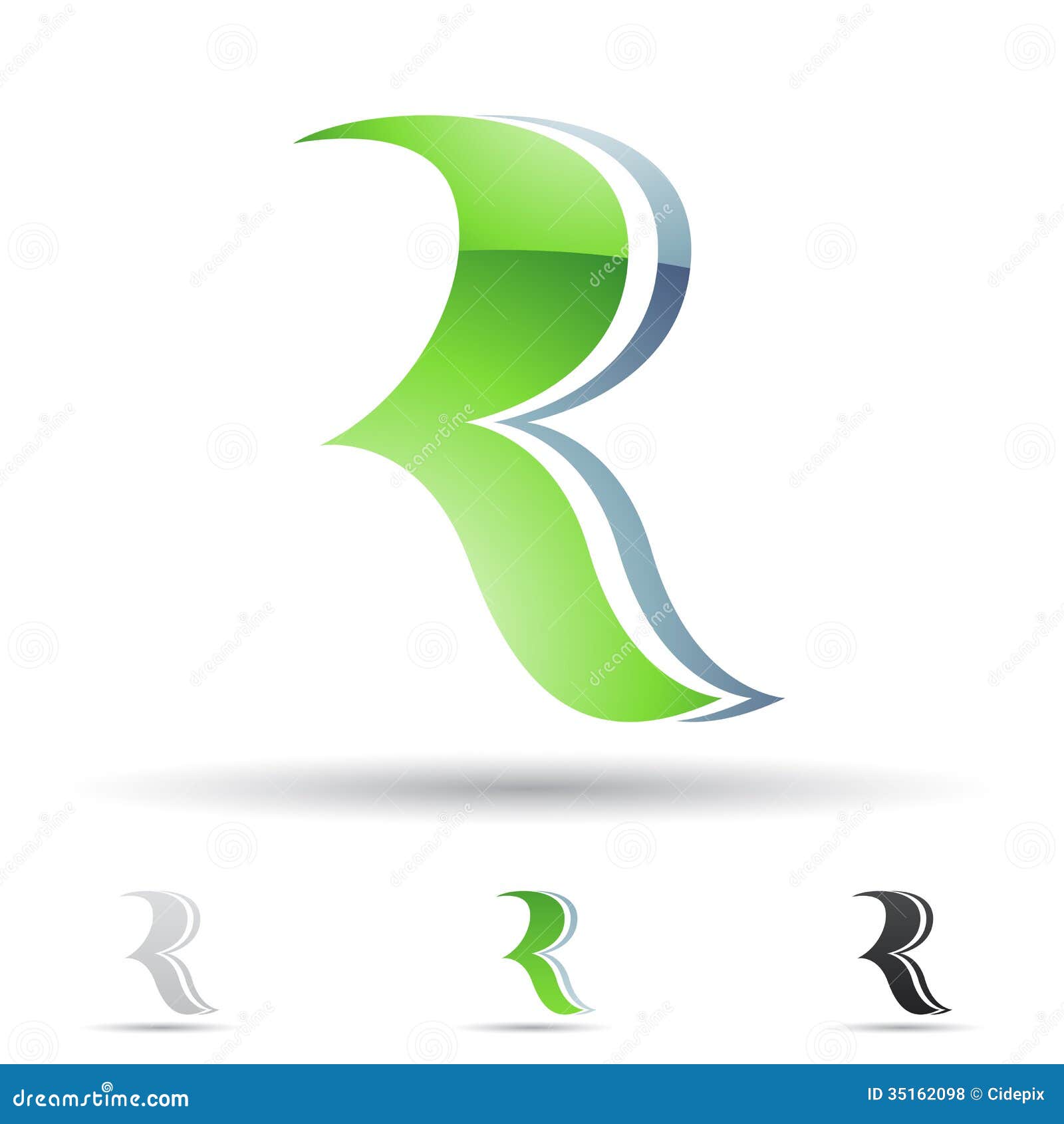 Abstract icon for letter R stock vector. Illustration of logo - 35162098