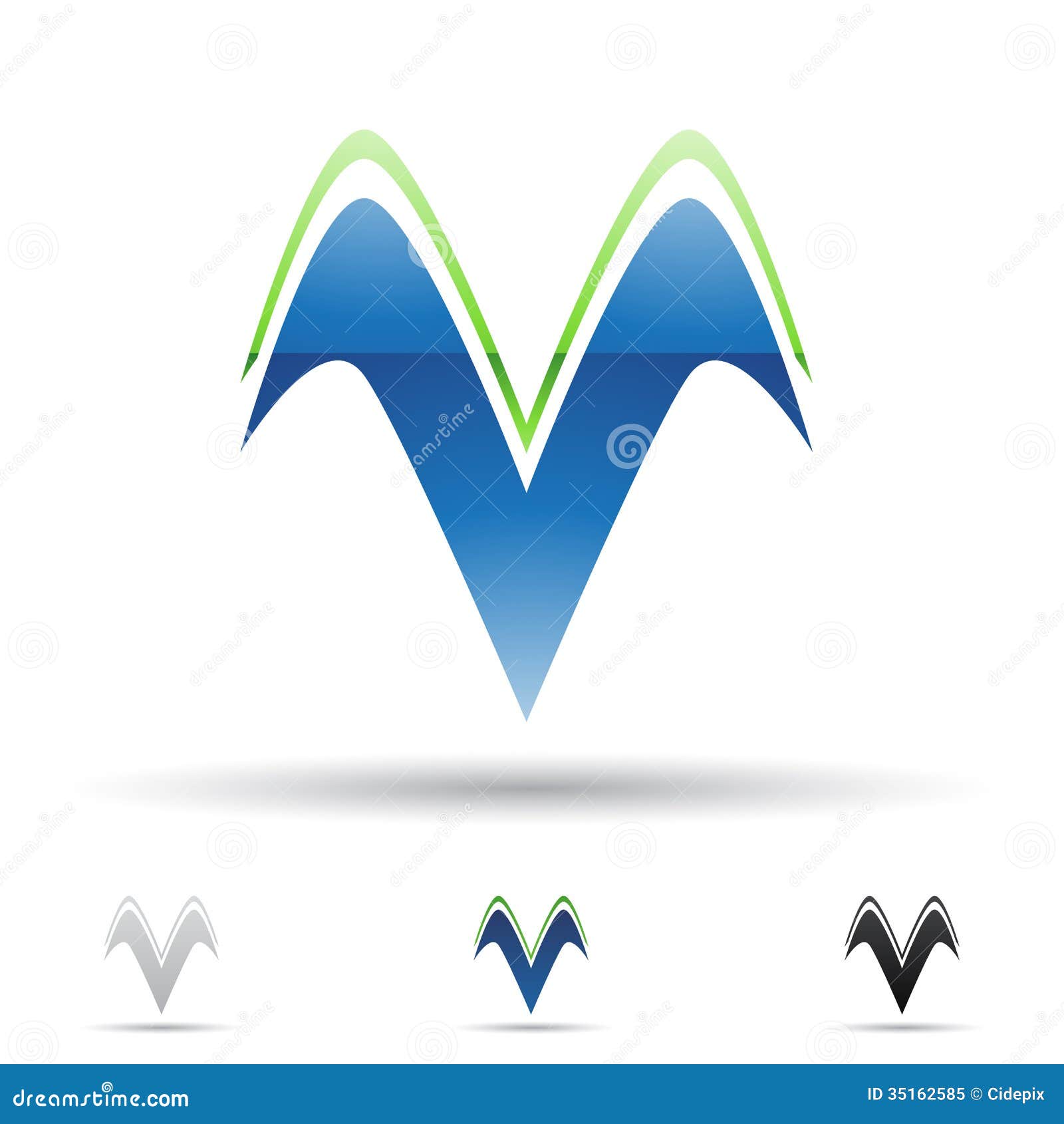 Abstract icon for letter V stock vector. Illustration of idea - 35162585
