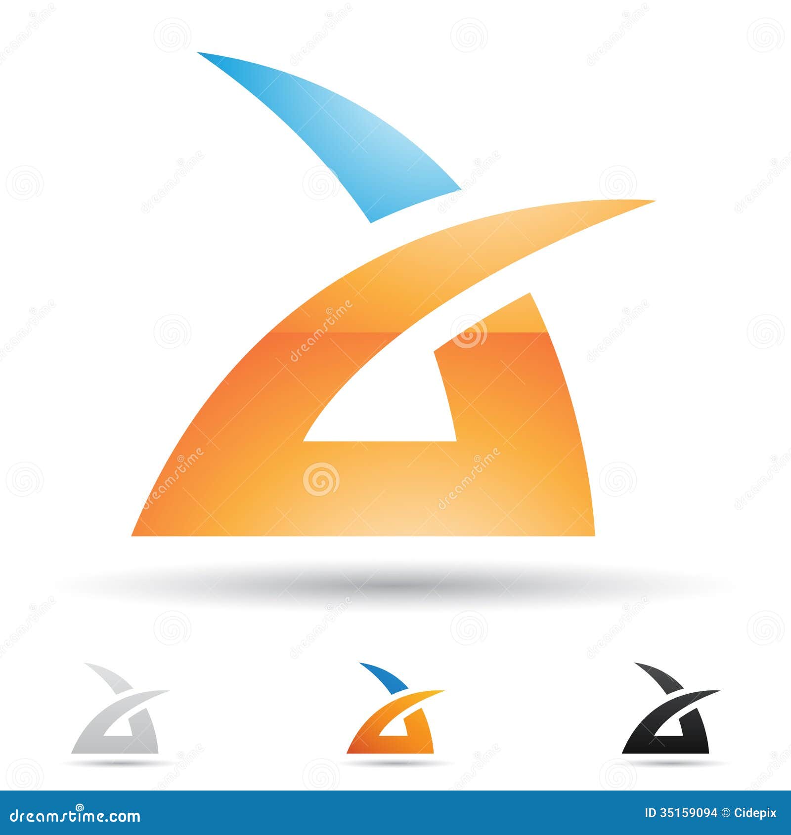 Abstract icon for letter a stock vector. Illustration of round - 35159094