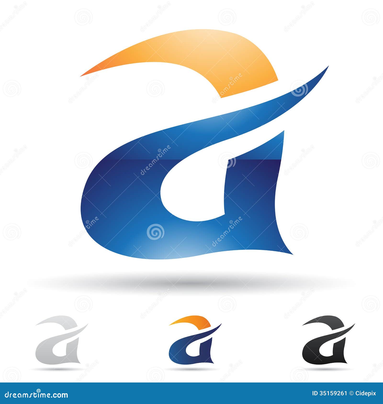 Abstract icon for letter a stock vector. Illustration of aqua - 35159261