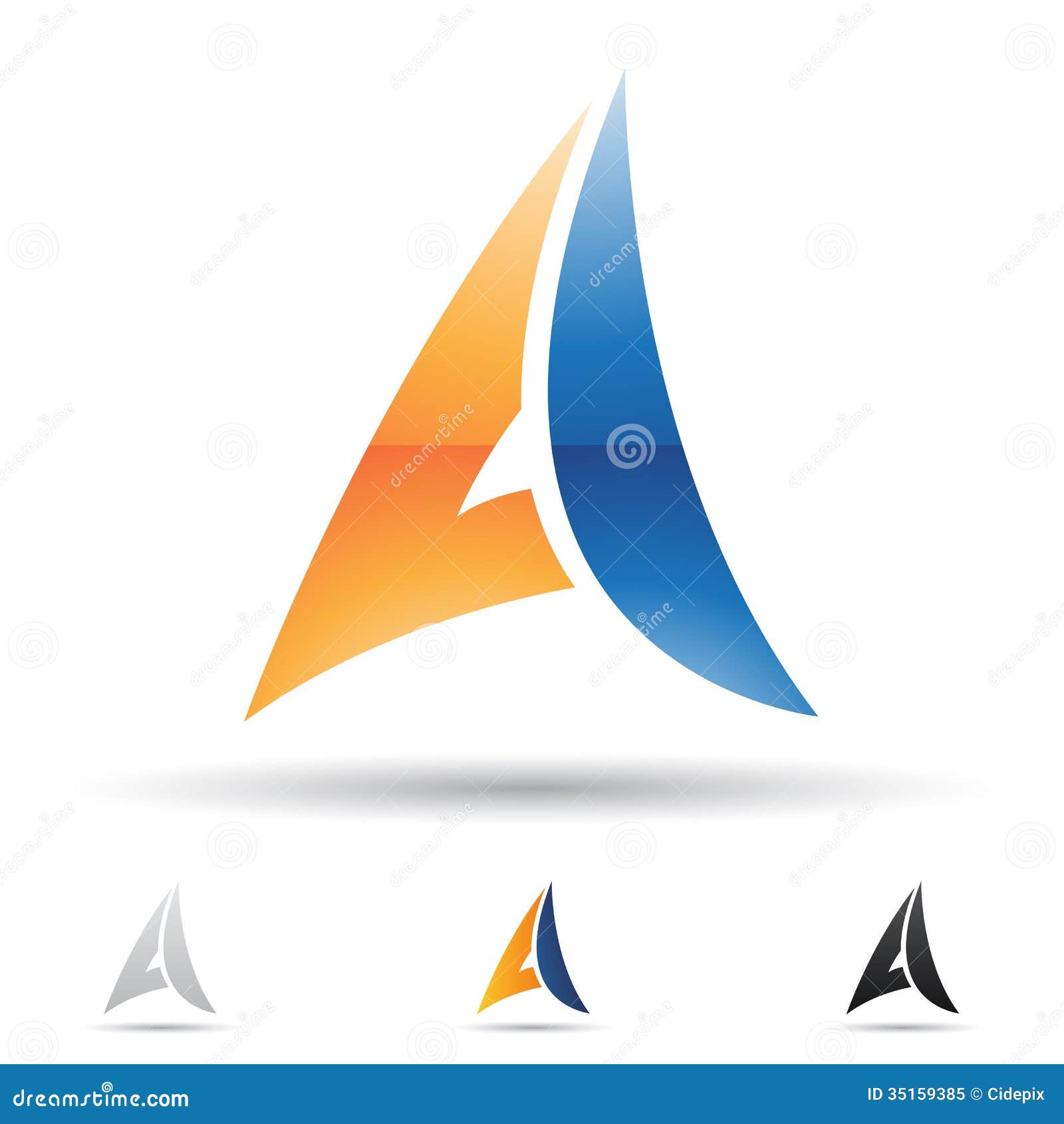 Abstract icon for letter a stock vector. Illustration of icon - 35159385