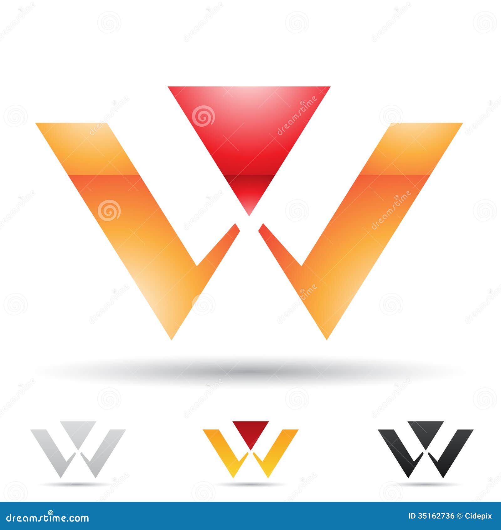 Abstract icon for letter W stock vector. Illustration of icon - 35162736