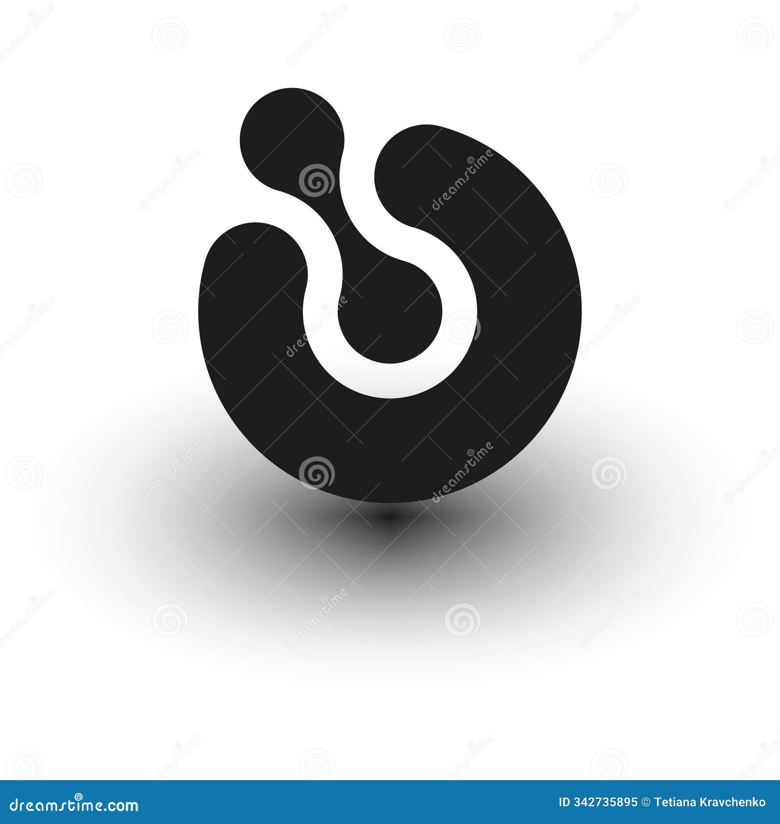 Abstract Icon. Modern Black Symbol. Circular Shape Design. Vector ...