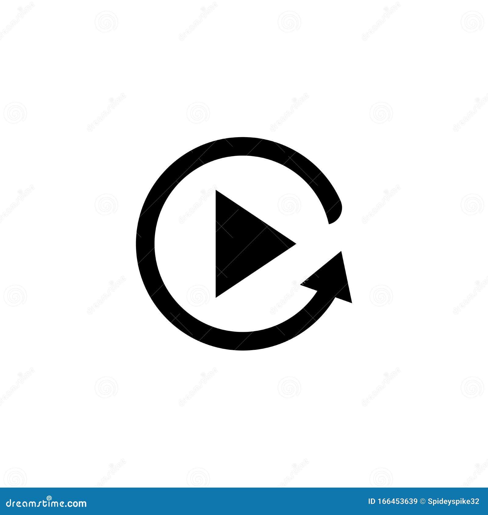Abstract Icon of Play and Repeat Stock Illustration - Illustration of ...
