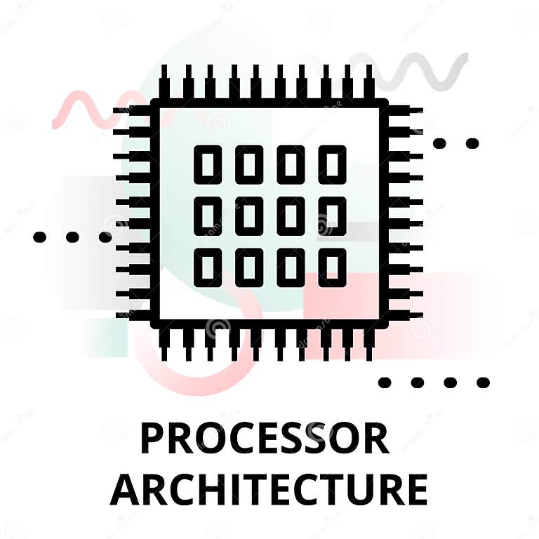 Abstract Icon of Processor Architecture Stock Vector - Illustration of ...