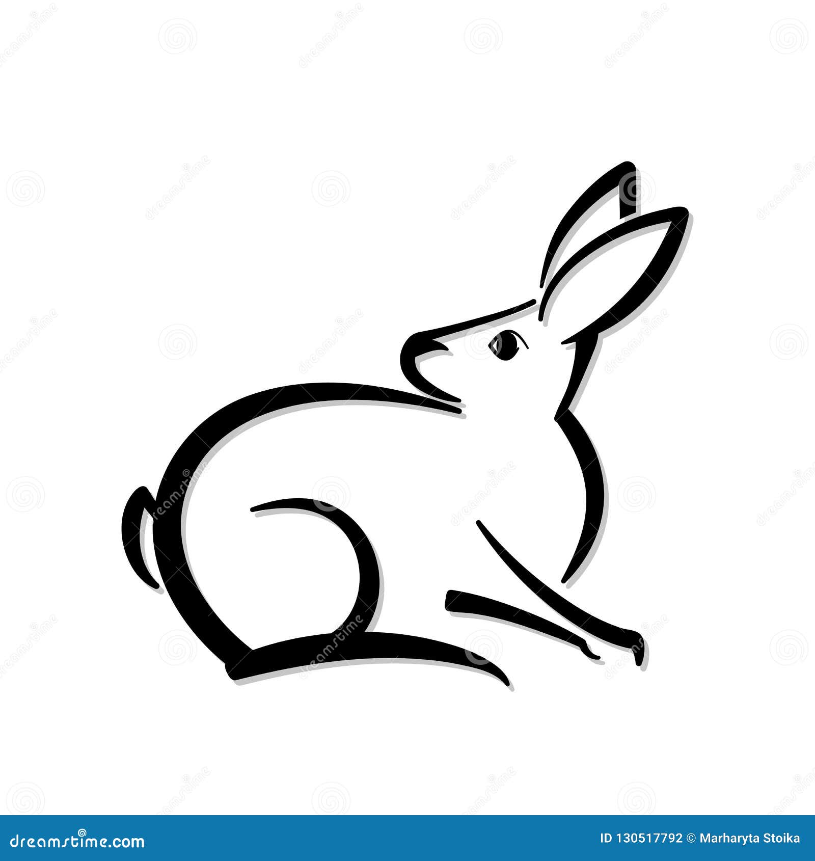 Abstract icon of a rabbit. stock vector. Illustration of banner - 130517792