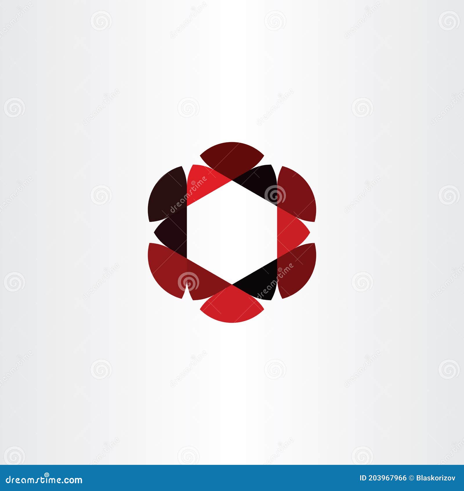 Abstract Icon Red Black Business Hexagon Logo Stock Vector ...