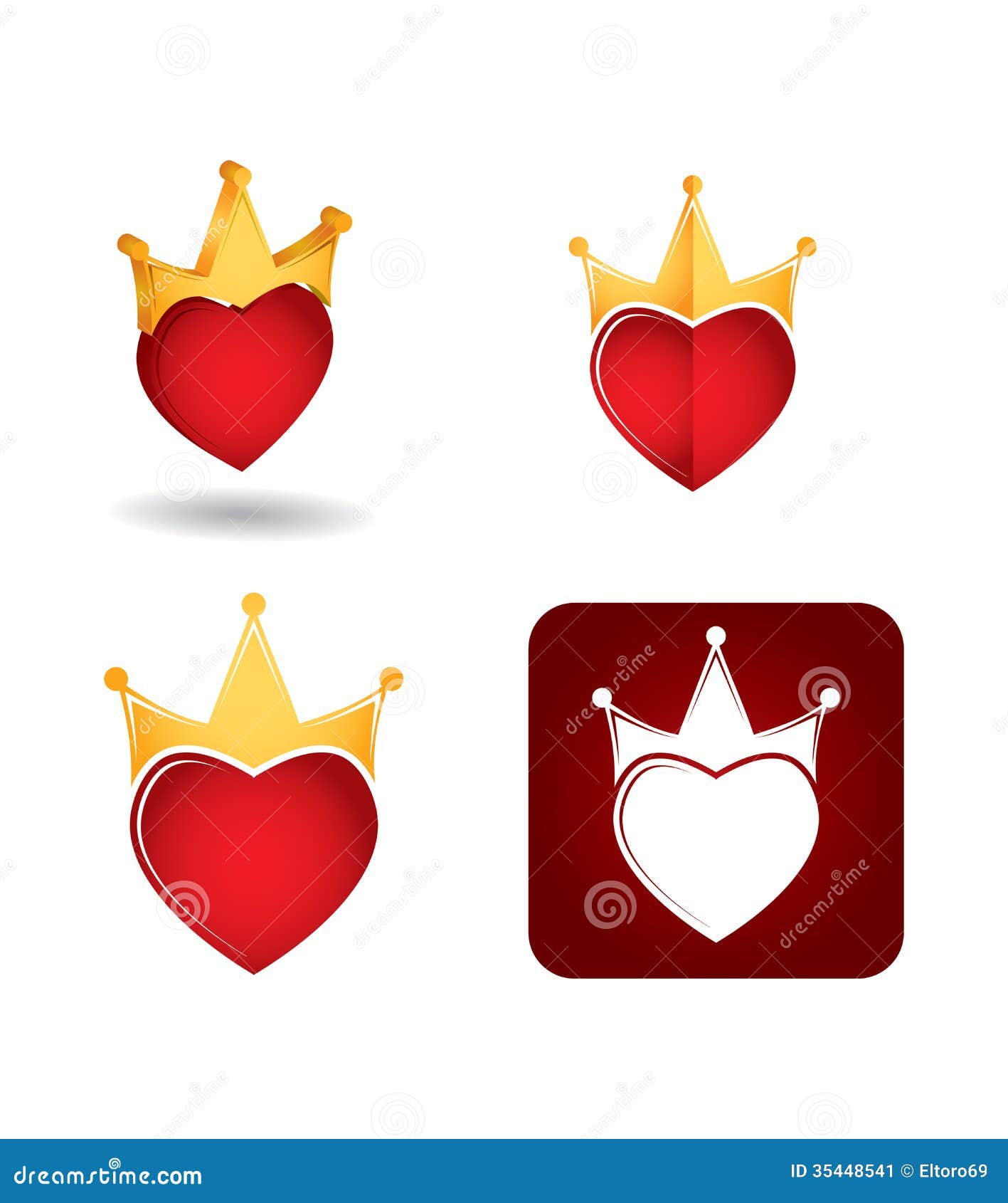 Abstract Icon Set with Heart Stock Vector - Illustration of element ...