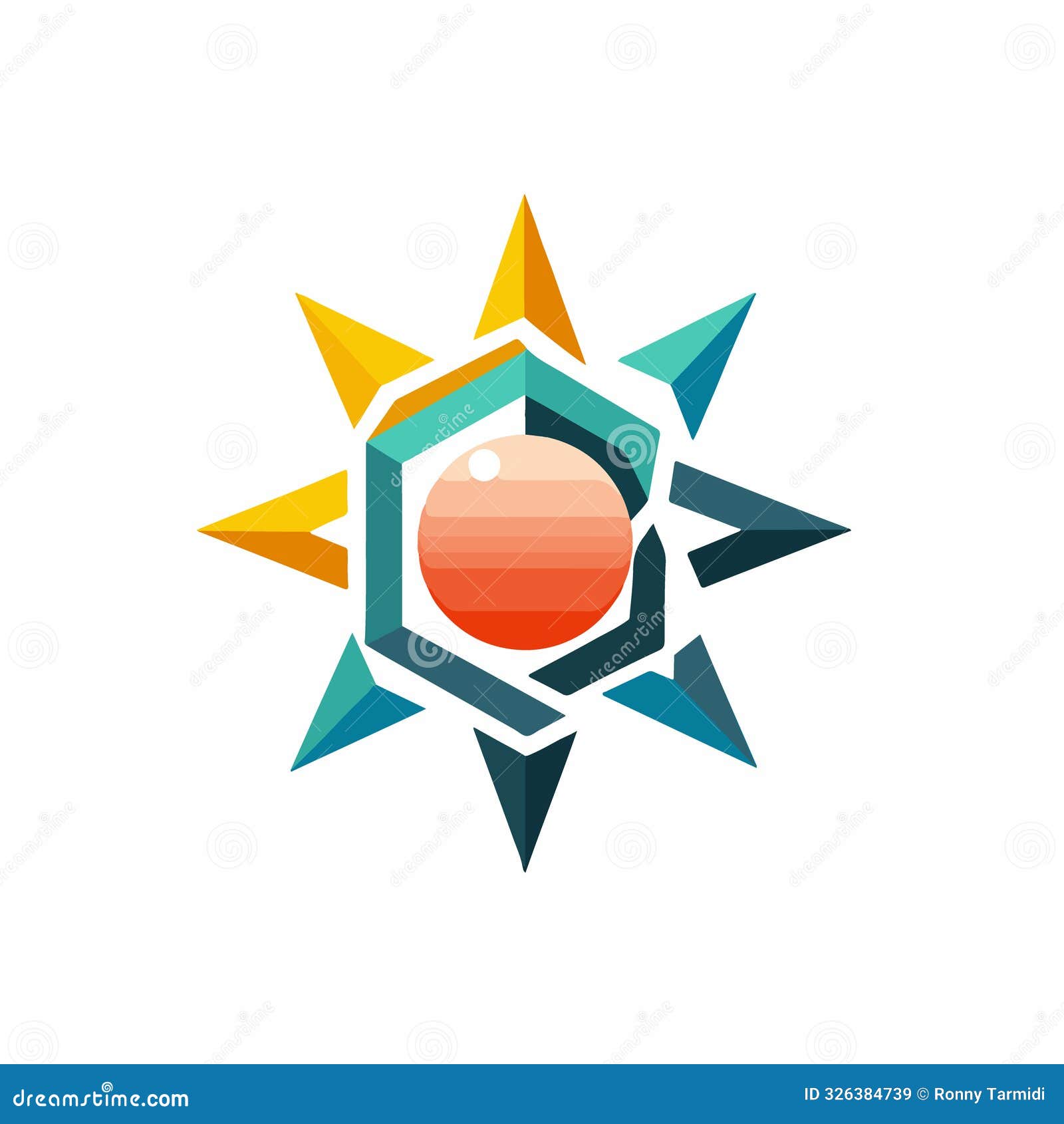 Abstract Icon with Star and Sun. Design Element. Vector Illustration ...