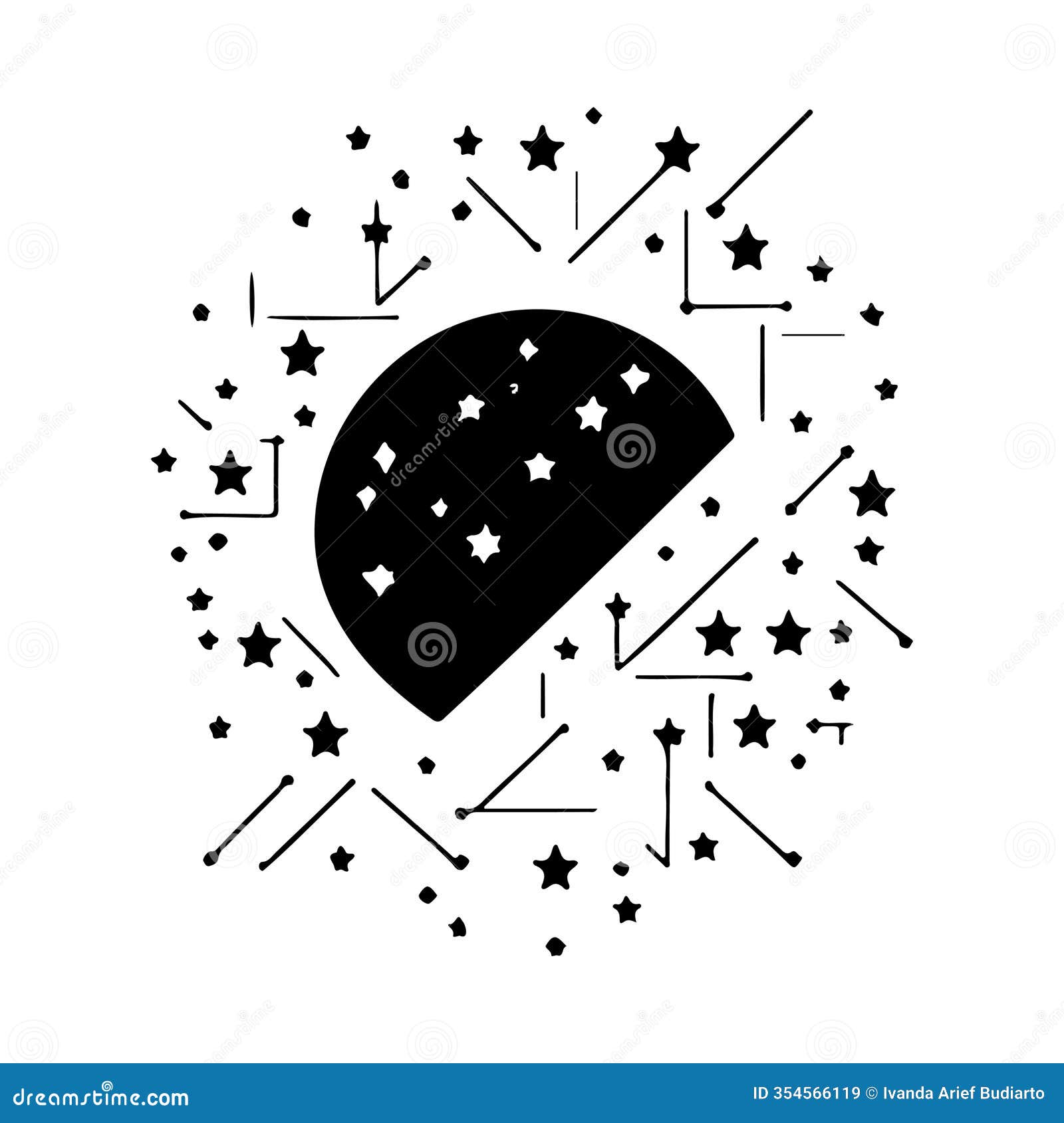 Abstract Icon of a Starry Night, Concept of Space, Universe, or ...
