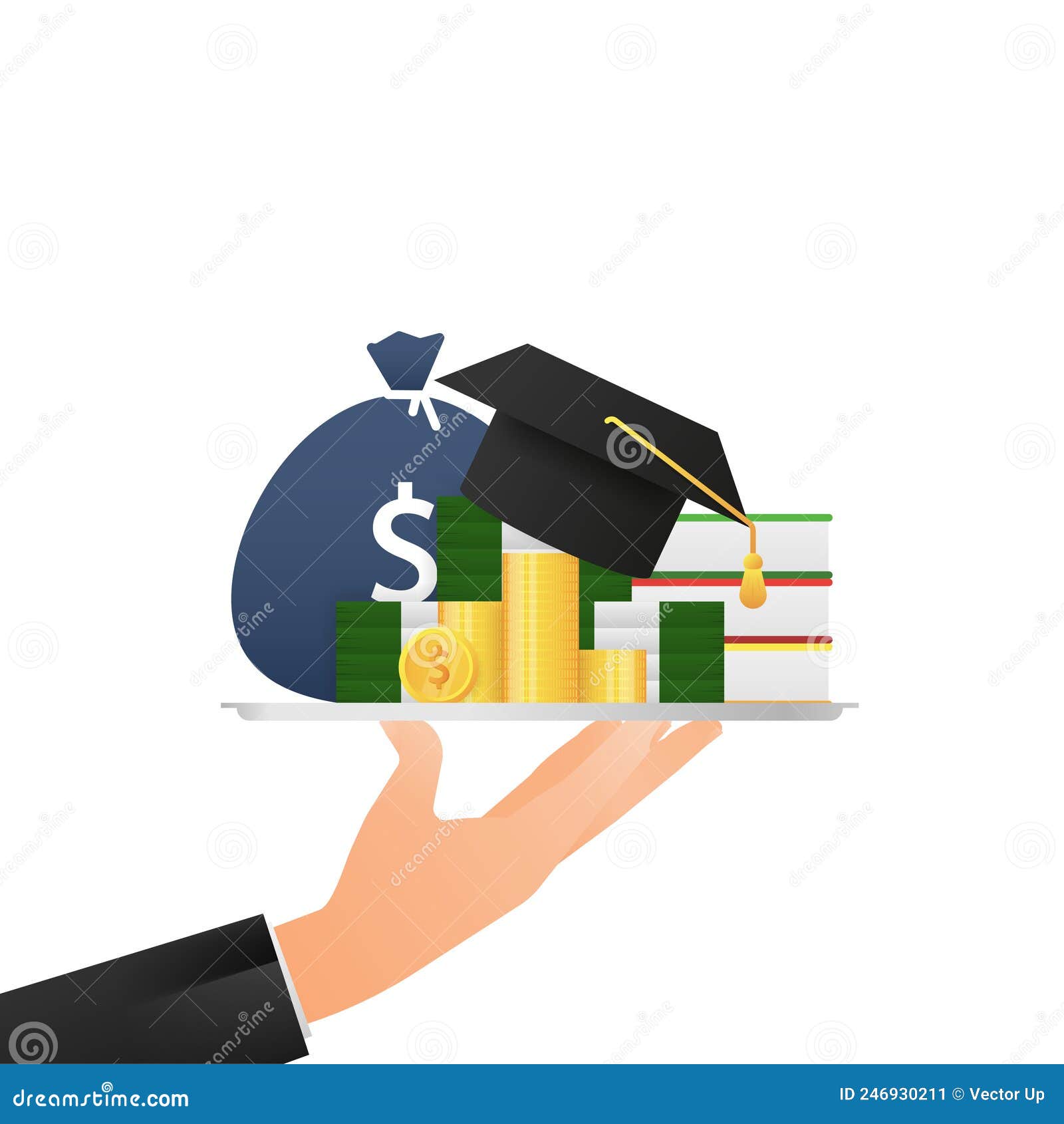 Abstract Icon with Student Loans for Banner Design. Business Vector ...