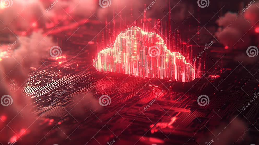 An Abstract Icon with Two Tones, Depicting Cloud Computing and ...