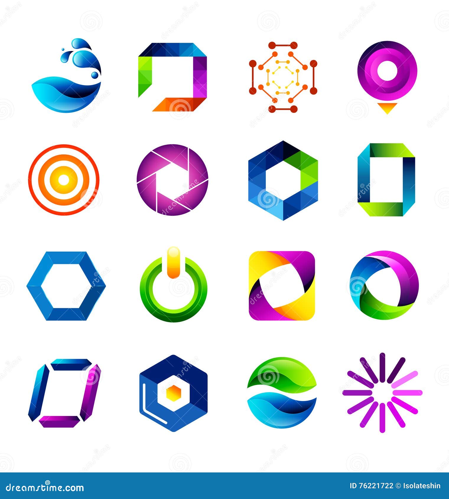 Abstract Icons Based on the Letter O Stock Vector - Illustration of ...