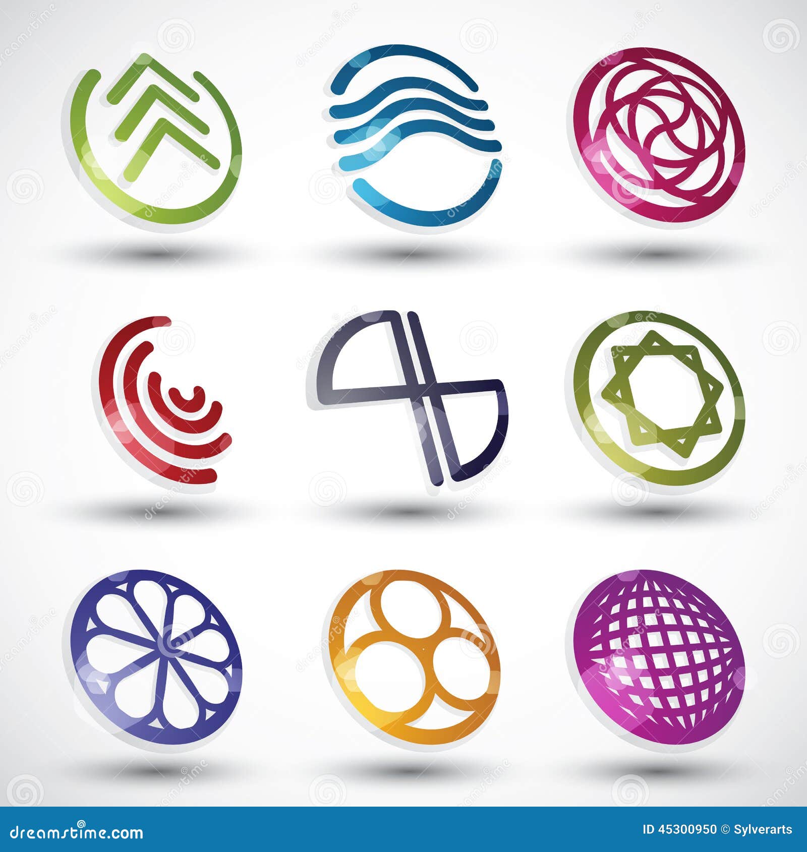 Abstract Icons of Different Shapes Vector Set. Stock Vector ...