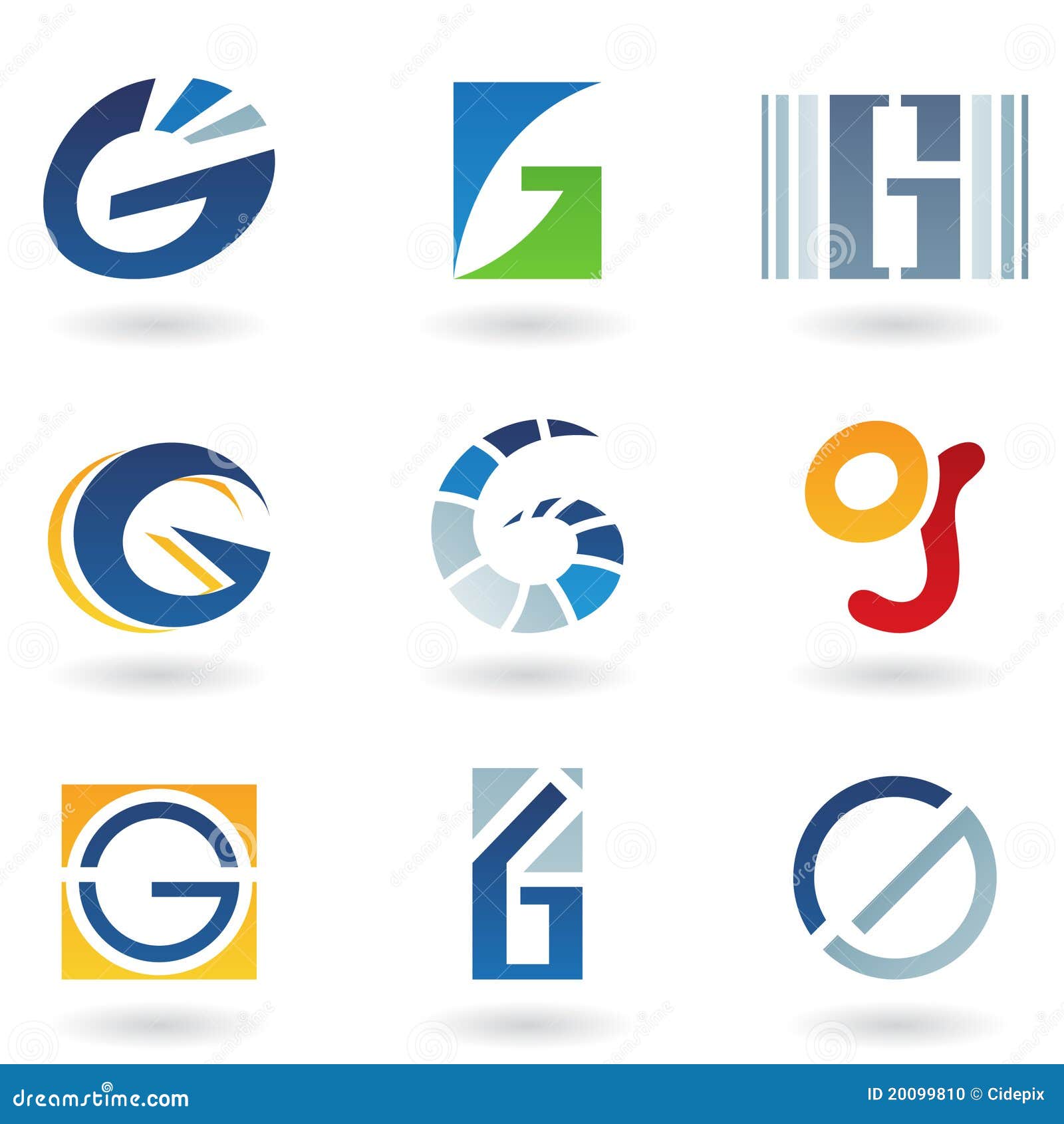 Abstract Icons For Letter G Stock Photo - Image: 20099810