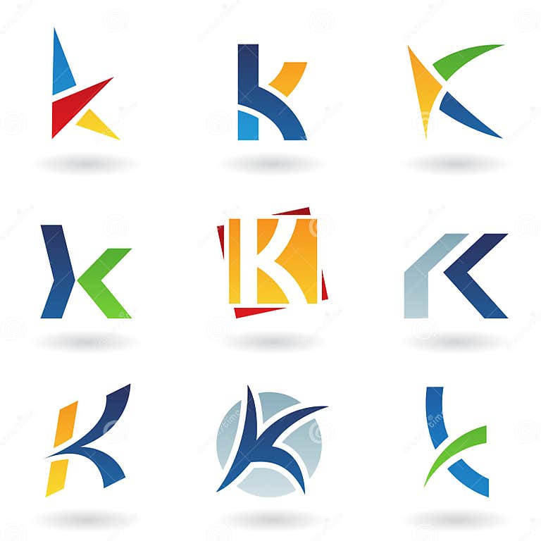 Abstract Icons for Letter K Stock Vector - Illustration of emblem, blue ...