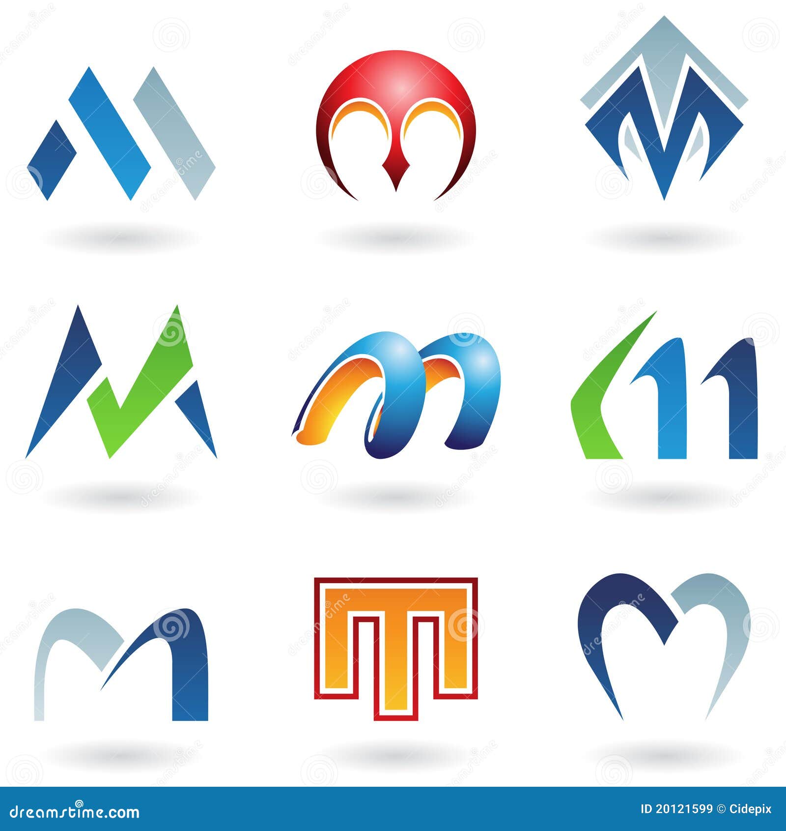 Abstract Icons for Letter M Stock Vector - Illustration of geometrical ...