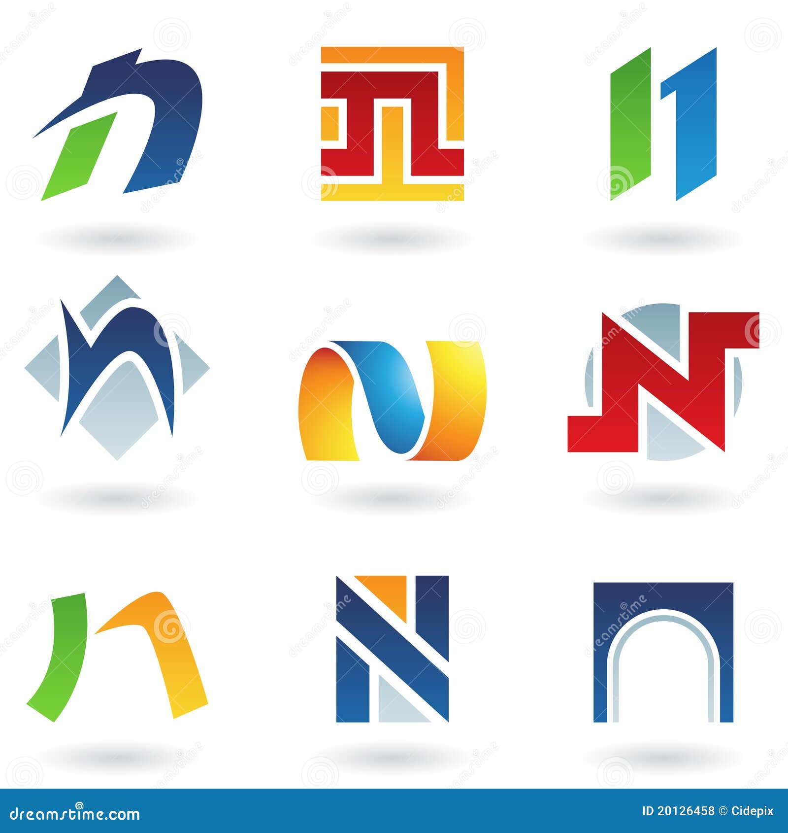 Abstract Icons for Letter N Stock Vector - Illustration of arrow, aqua ...