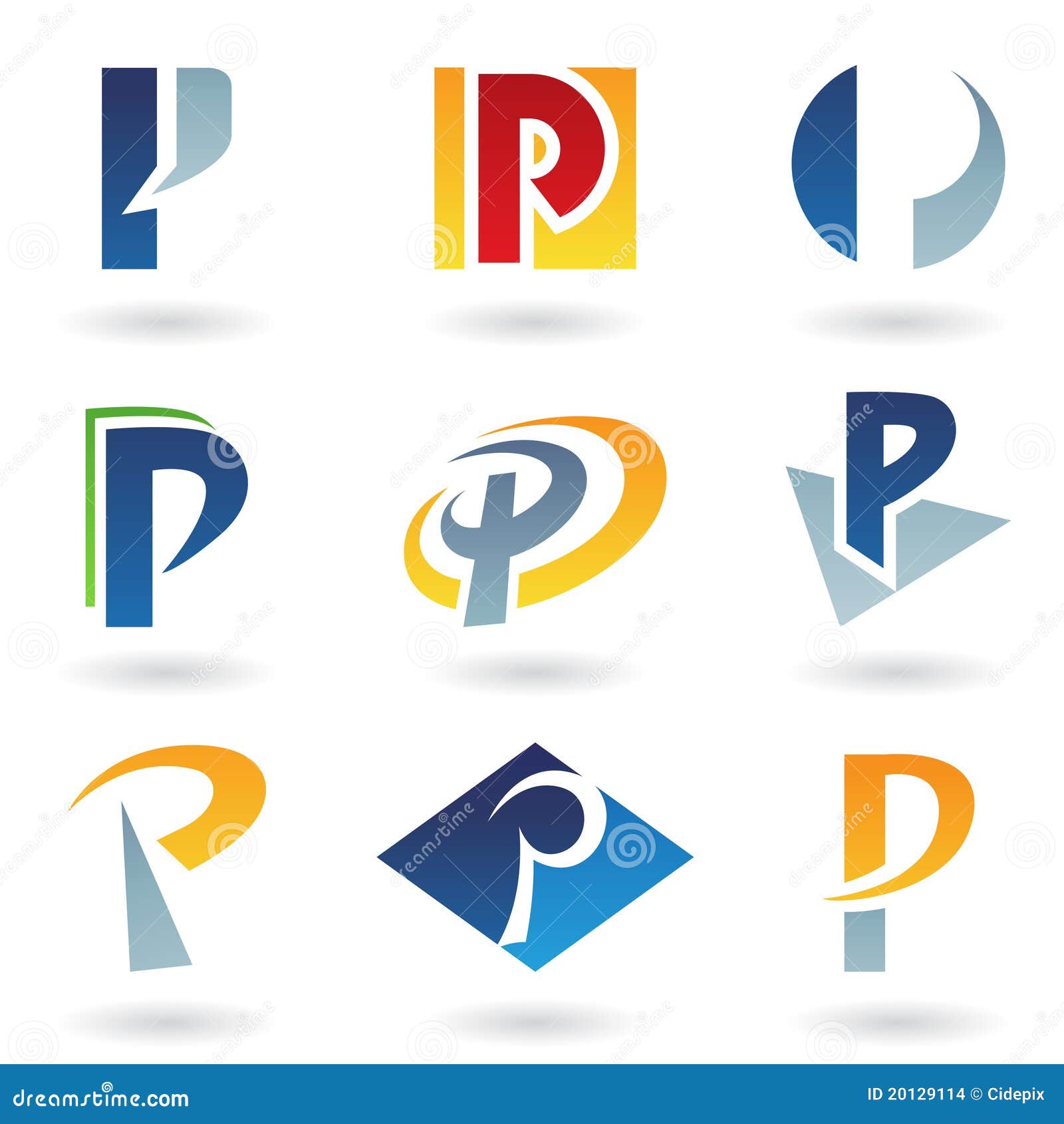 Abstract Icons for Letter P Stock Vector - Illustration of geometry ...