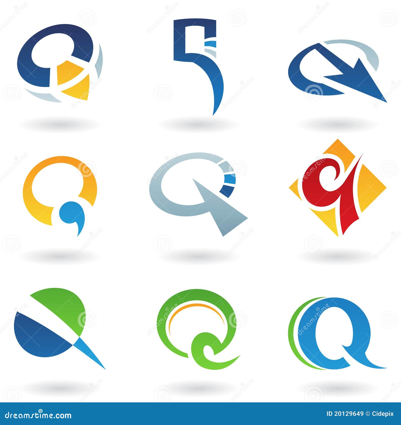 Abstract Icons for Letter Q Stock Vector - Illustration of icons ...