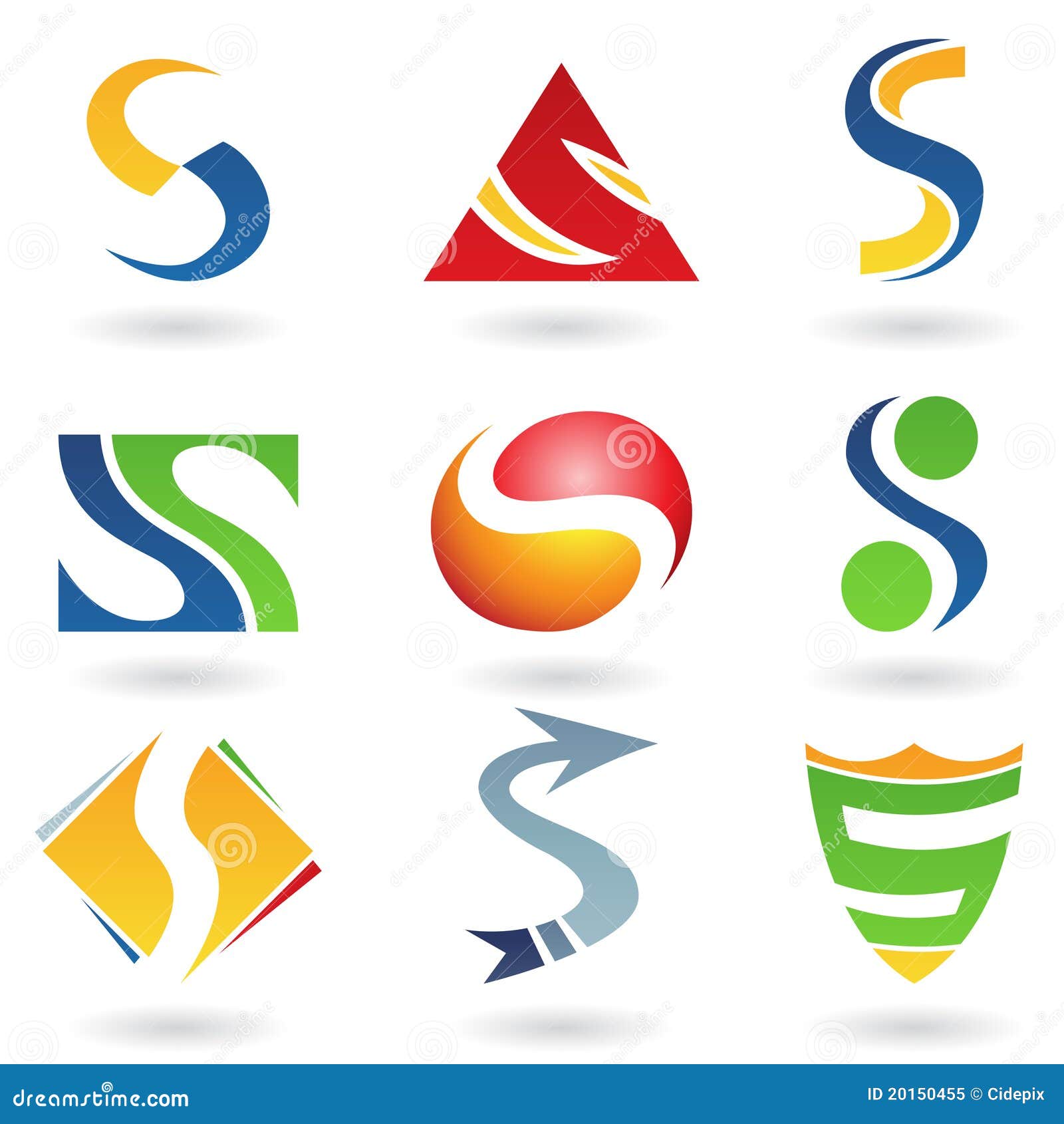 Abstract Icons for Letter S Stock Vector - Illustration of blue, clip ...