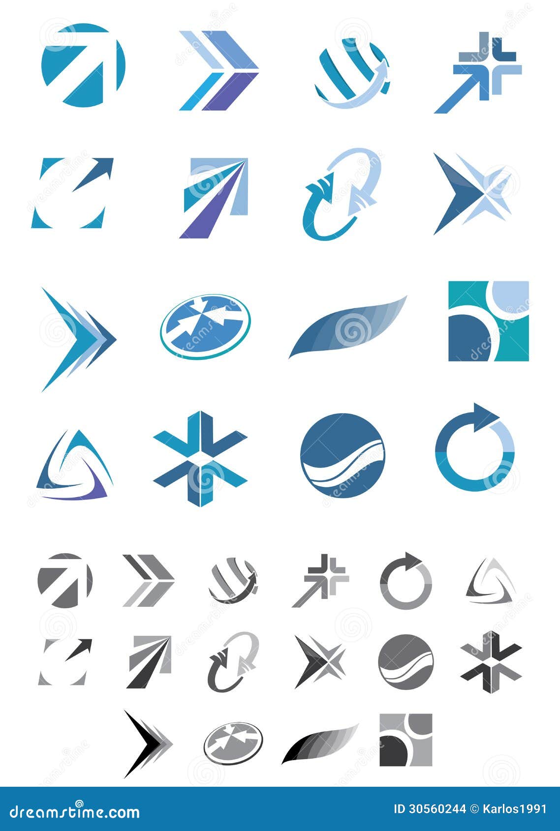 Abstract icons - Pack 1 stock vector. Illustration of geometric - 30560244