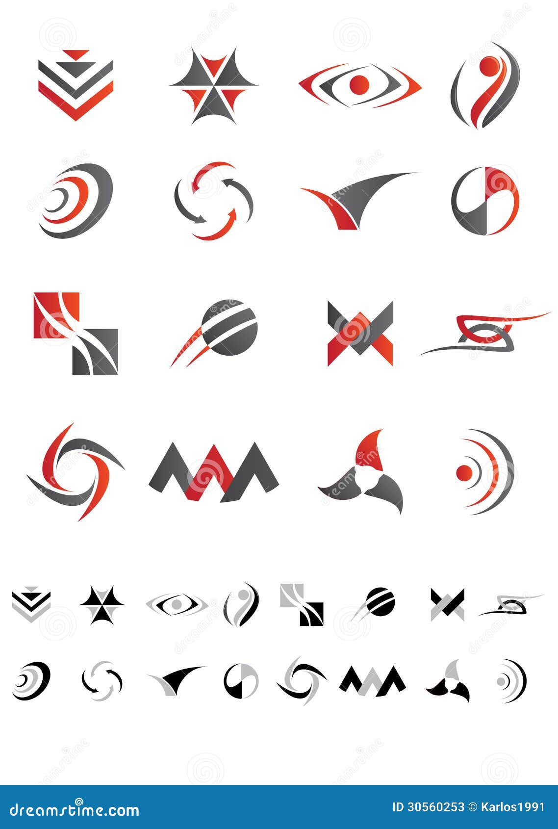 Abstract icons - Pack 3 stock vector. Illustration of squares - 30560253