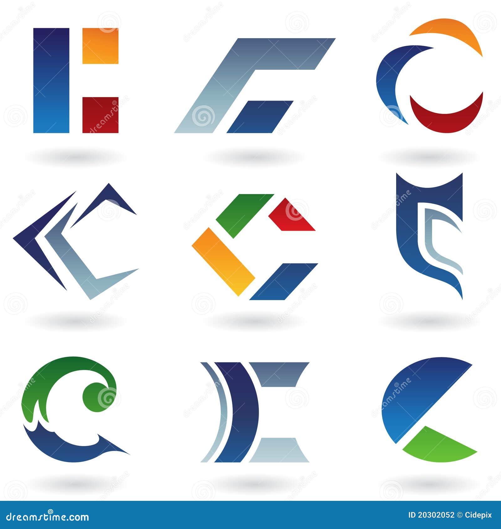 Abstract Icons Resembling Letter C Stock Vector - Illustration of ...