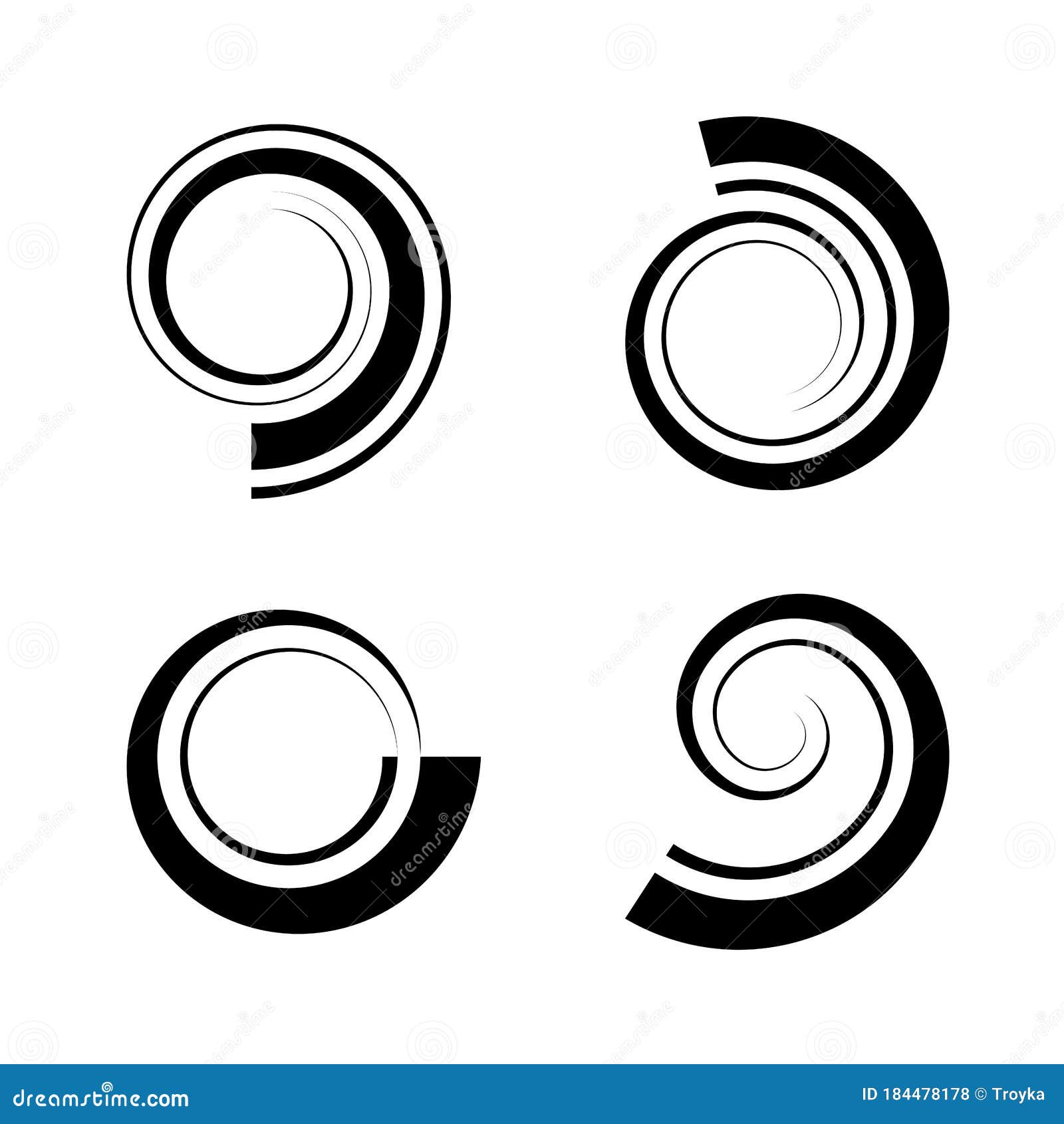 Abstract Icons in Spiral Shape. Design Elements Set Stock Vector ...
