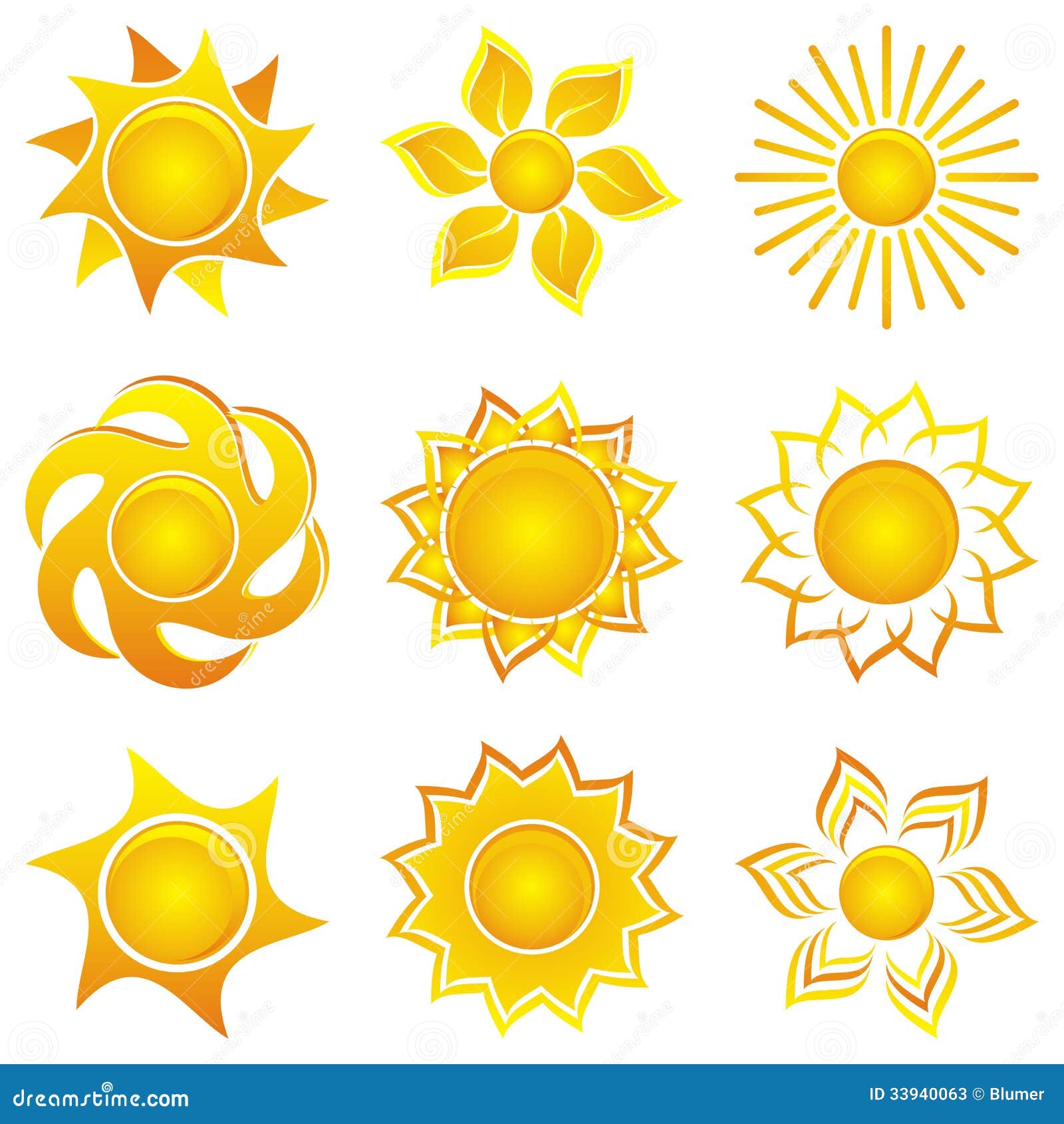 Abstract icons of sun stock vector. Illustration of eclipse - 33940063