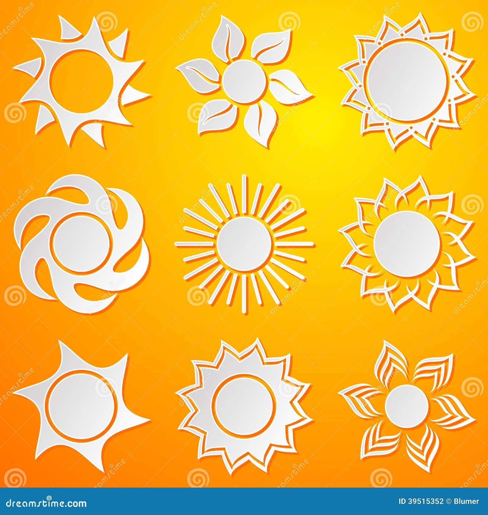 Abstract icons of sun stock vector. Illustration of circle - 39515352