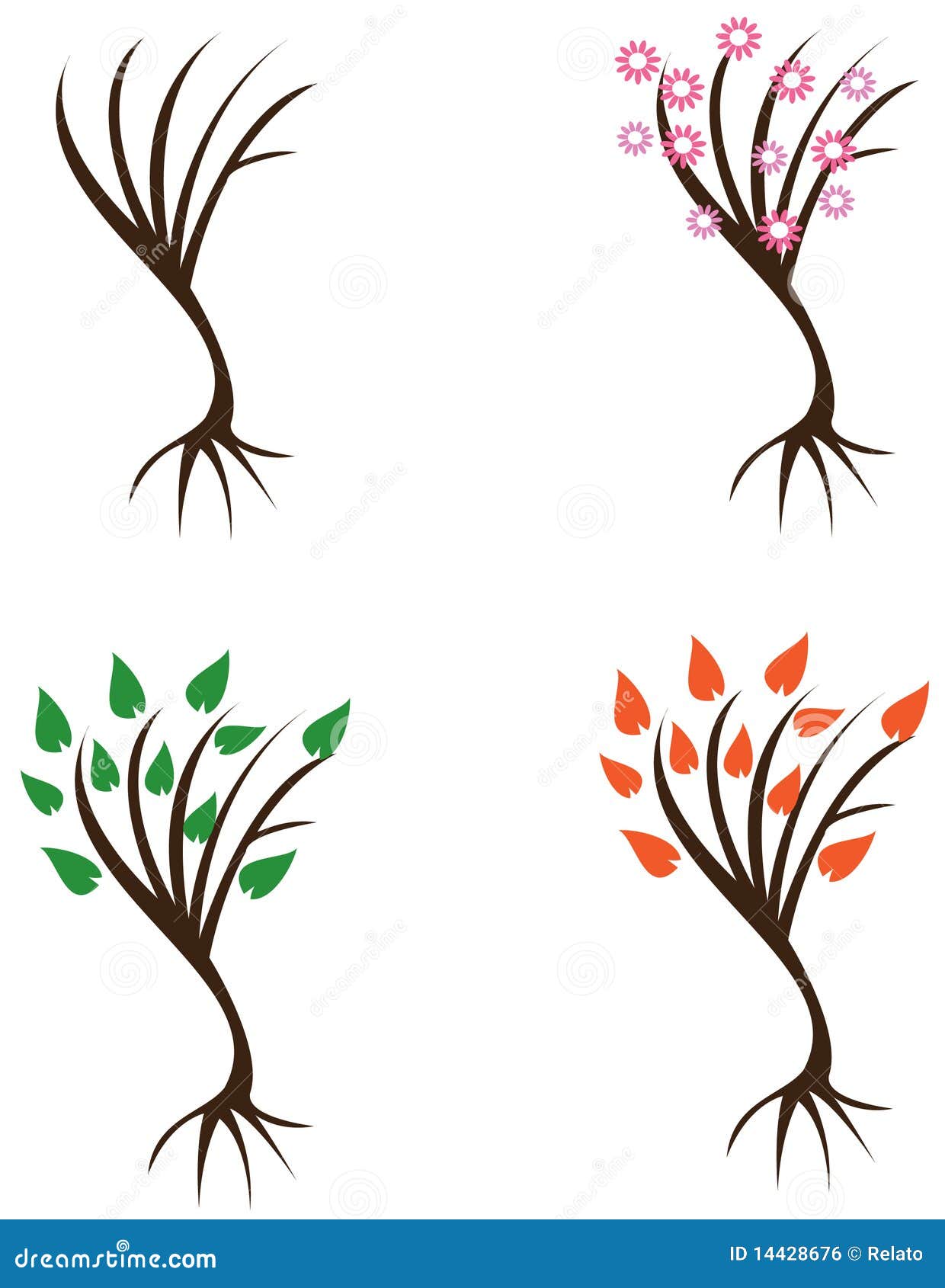 Abstract icons trees stock vector. Illustration of feuille - 14428676