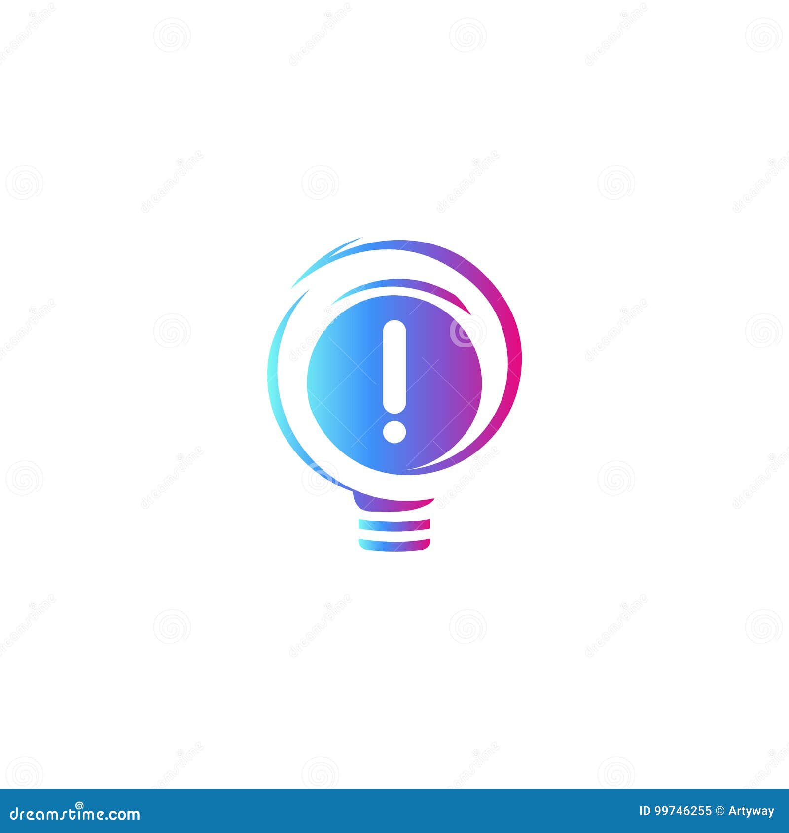 Abstract Idea Symbol, Lightbulb Eureka Sign Gradient Color Vector ...