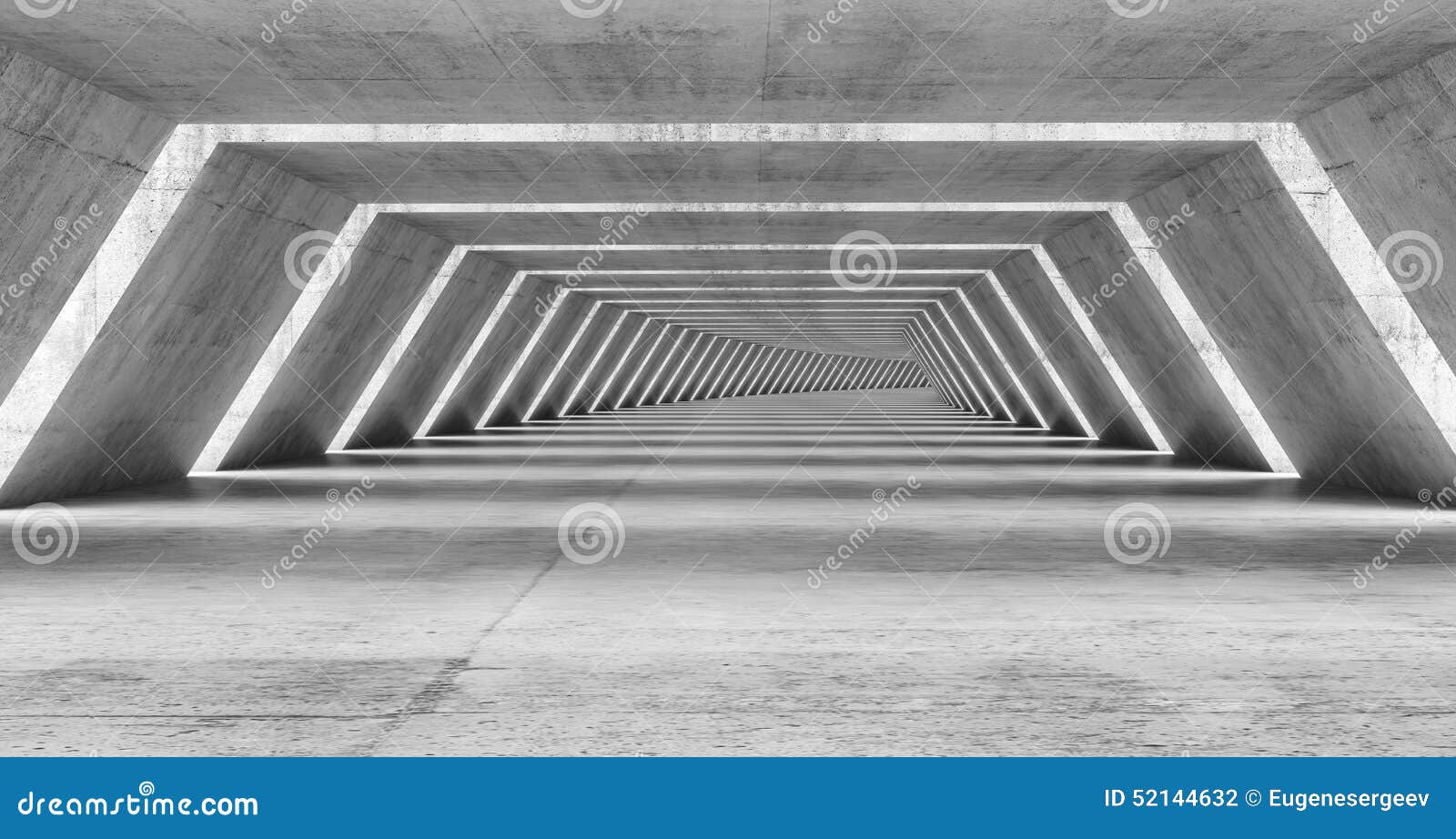 Abstract Illuminated Empty Bent Corridor Interior Stock Illustration ...